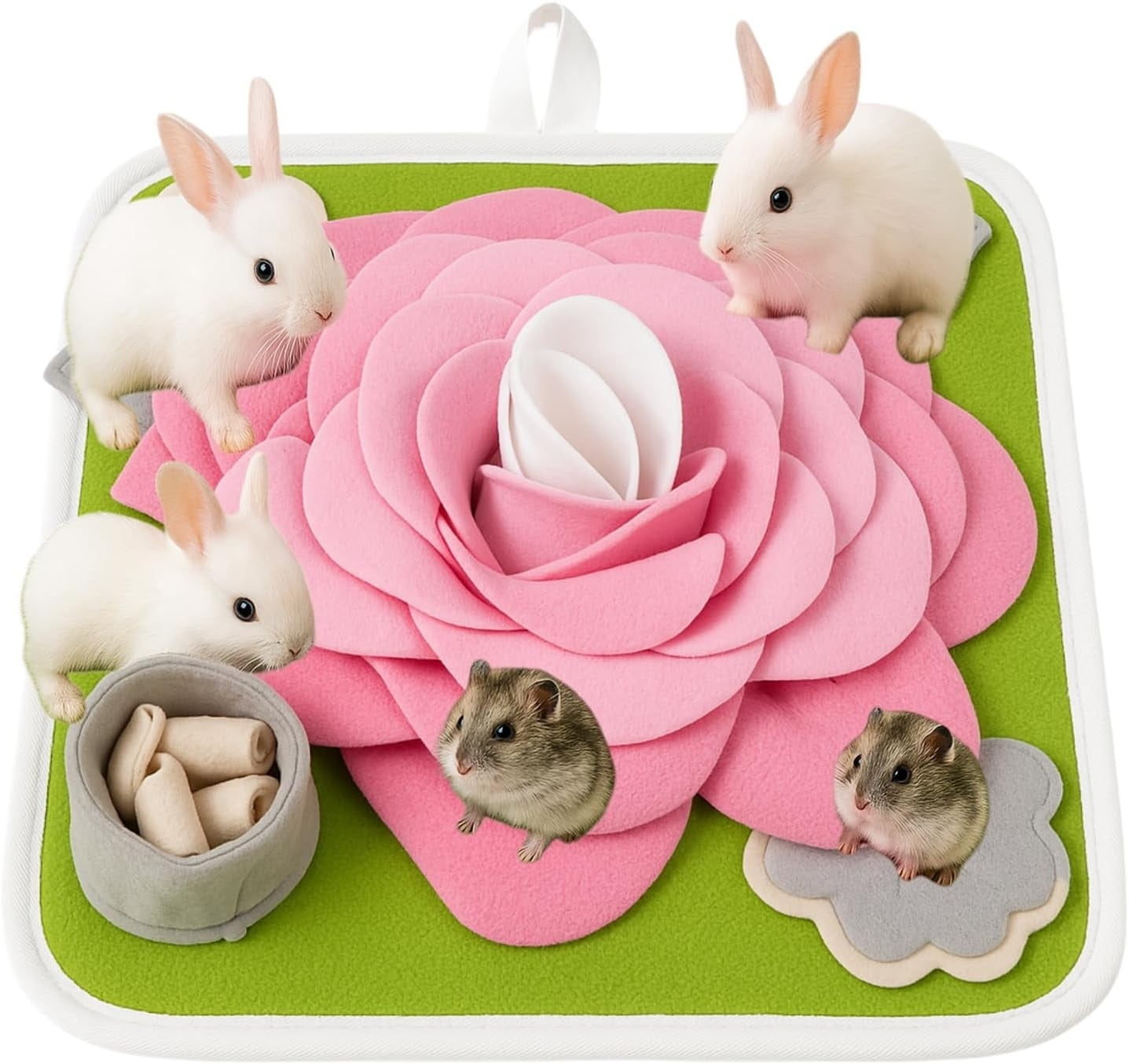 Rabbit Foraging Mat, Bunny Activity Toys Snuffle Mat for Small Animals ...