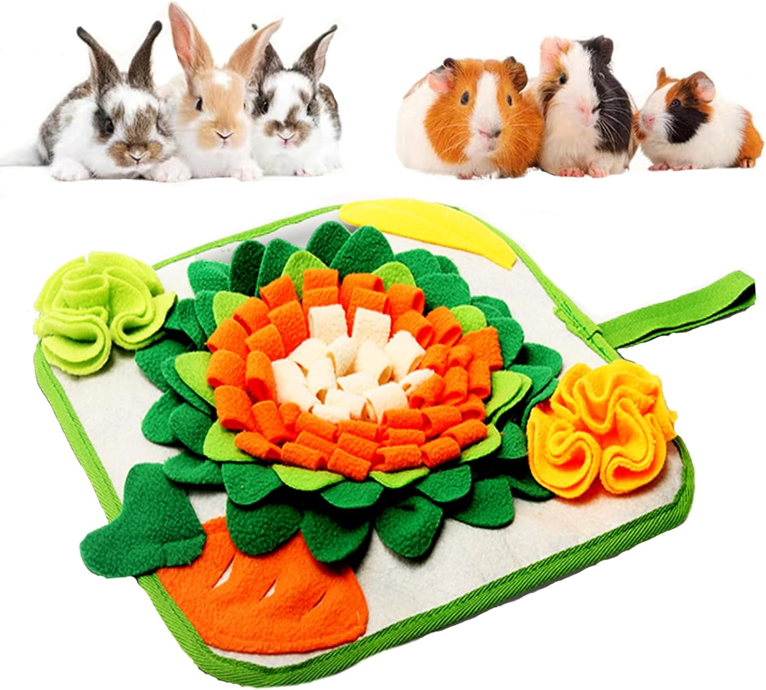 Rabbit Foraging Mat Snuffle Mat for Small Animals Rabbit Toy 11.8"x11.8 ...