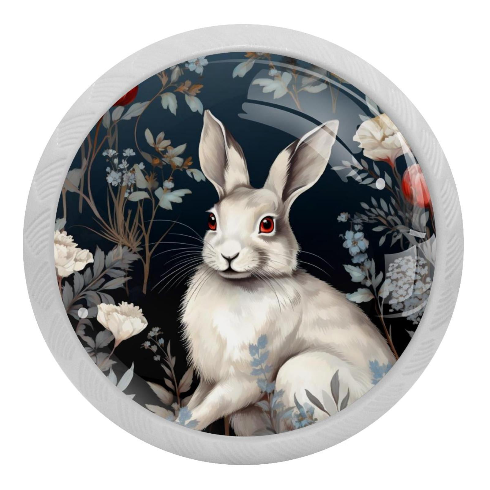 Rabbit Glow-in-the-Dark Fluorescent Drawer Pulls 4-Pack with Screws ...