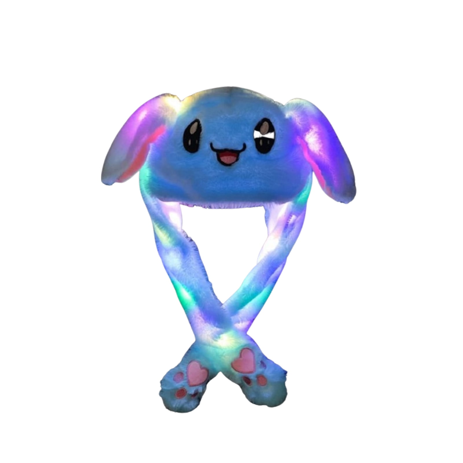 Rabbit Hat Ear Moving Jumping Hat LED Glowing Funny Bunny Plush Hat Cap ...