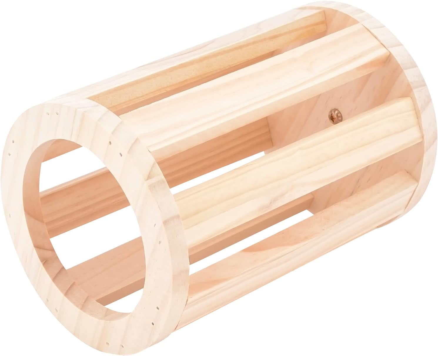 Rabbit Hay Feeder Rack Natural Wooden Cylindrical Wall-Mountable Hay ...