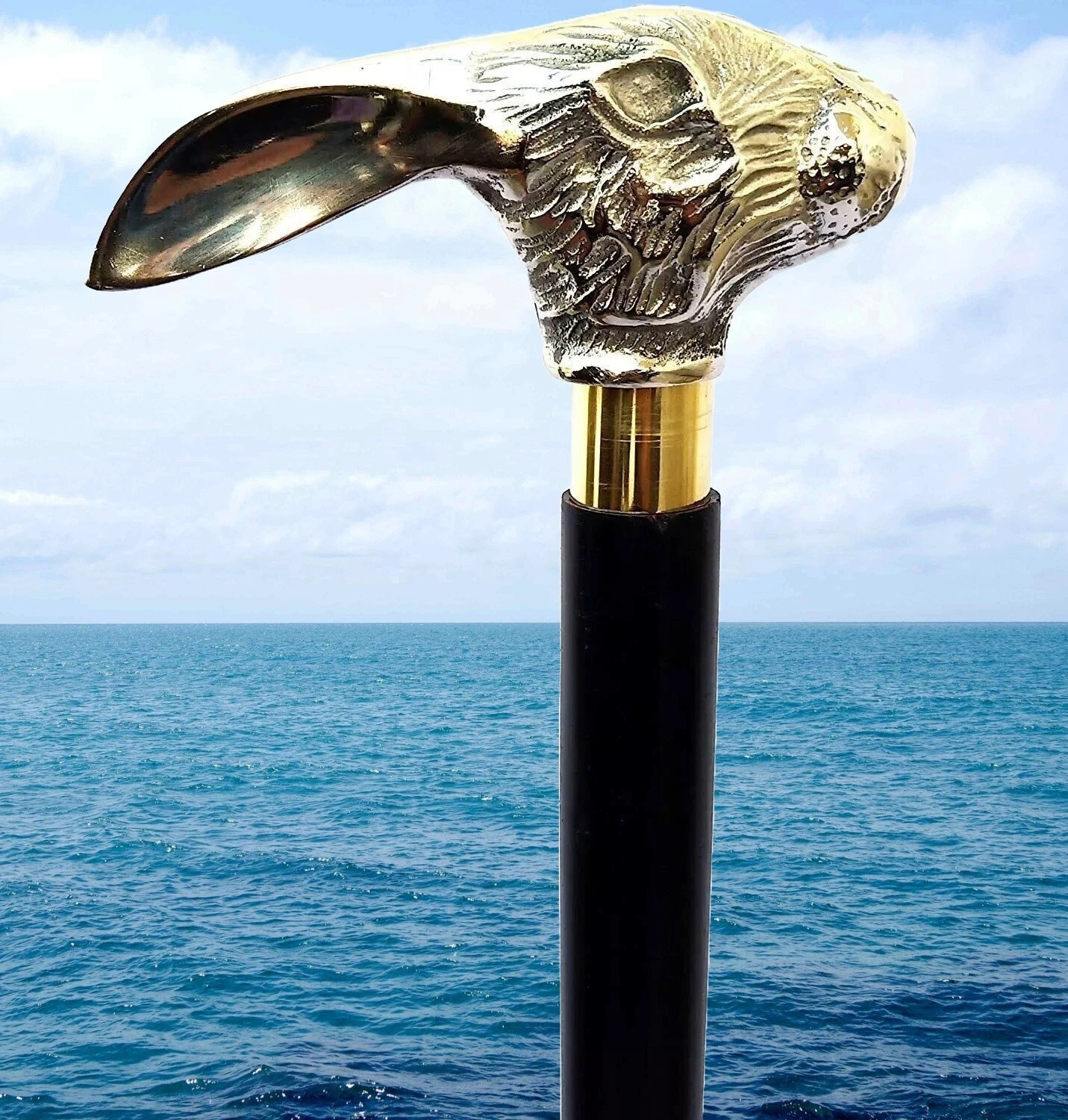 Wooden Rabbit Head Handle Antique Vintage Victorian Walking Cane ...