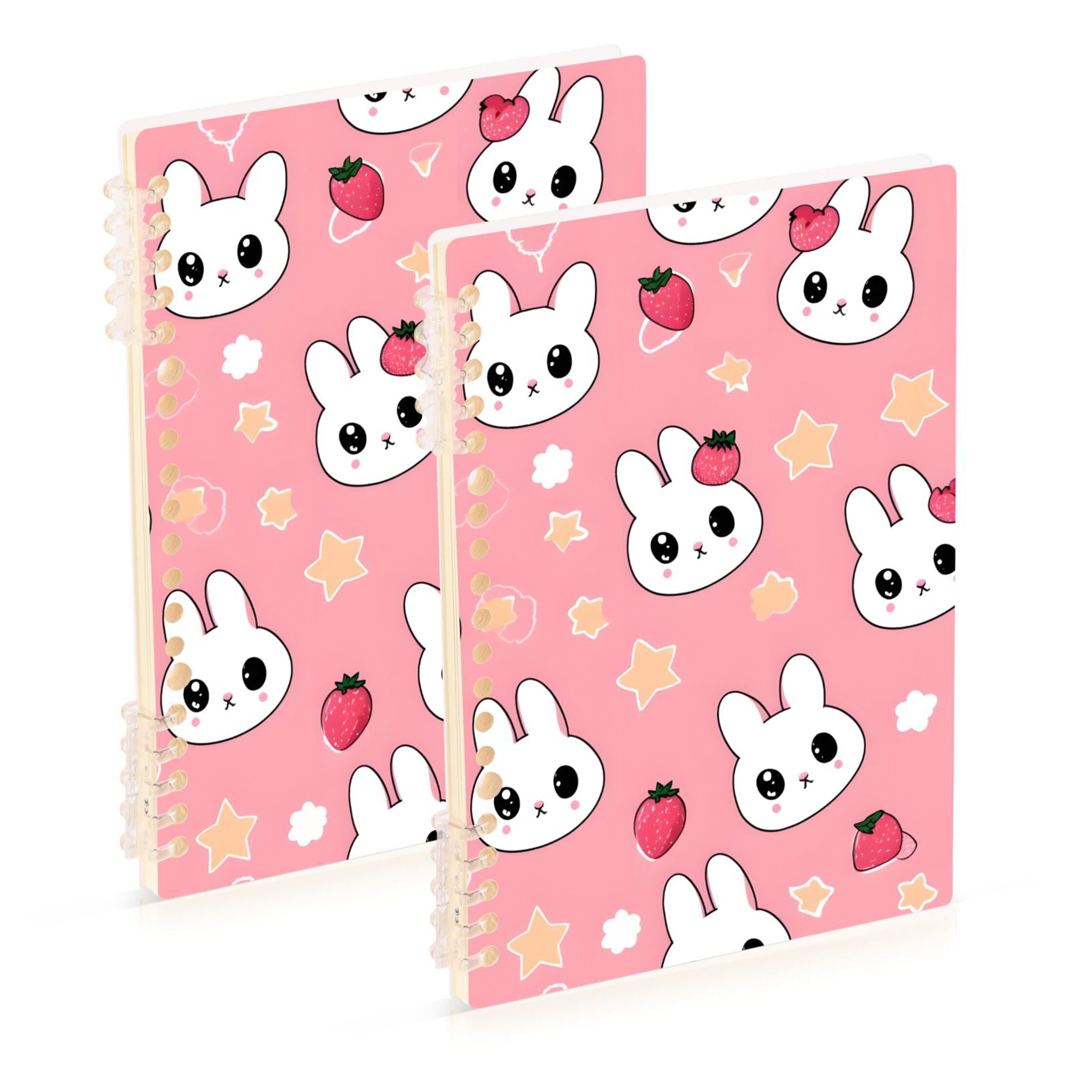 Rabbit Head Strawberrys Ring Binder Notebook Journey Note Diary College ...