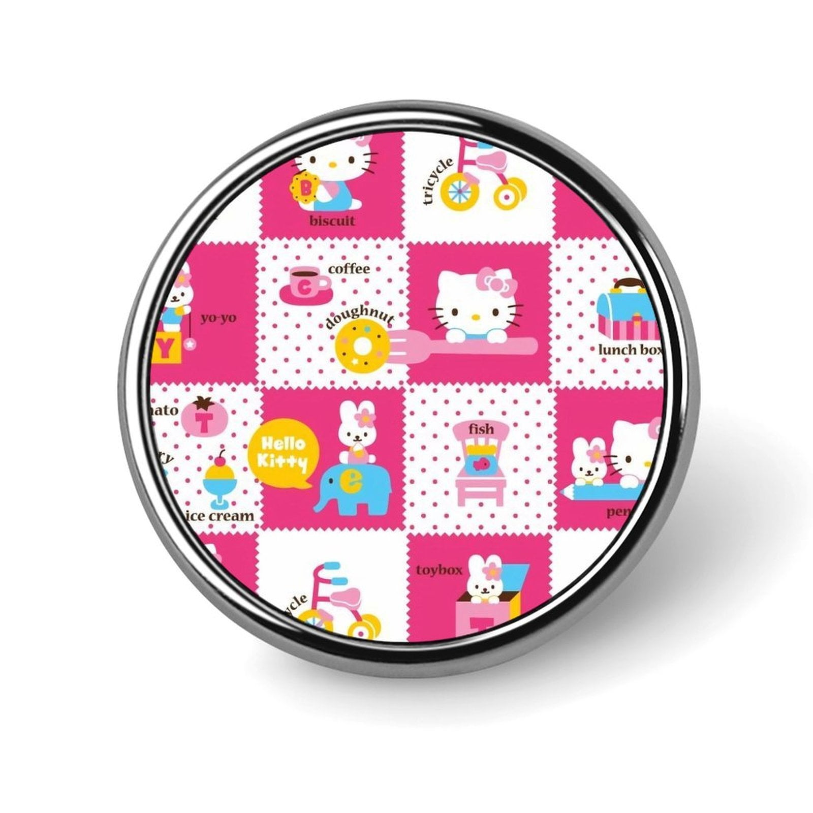 Rabbit Hello Kitty DIY Round Badge Aluminum Alloy Badges Fashionable ...