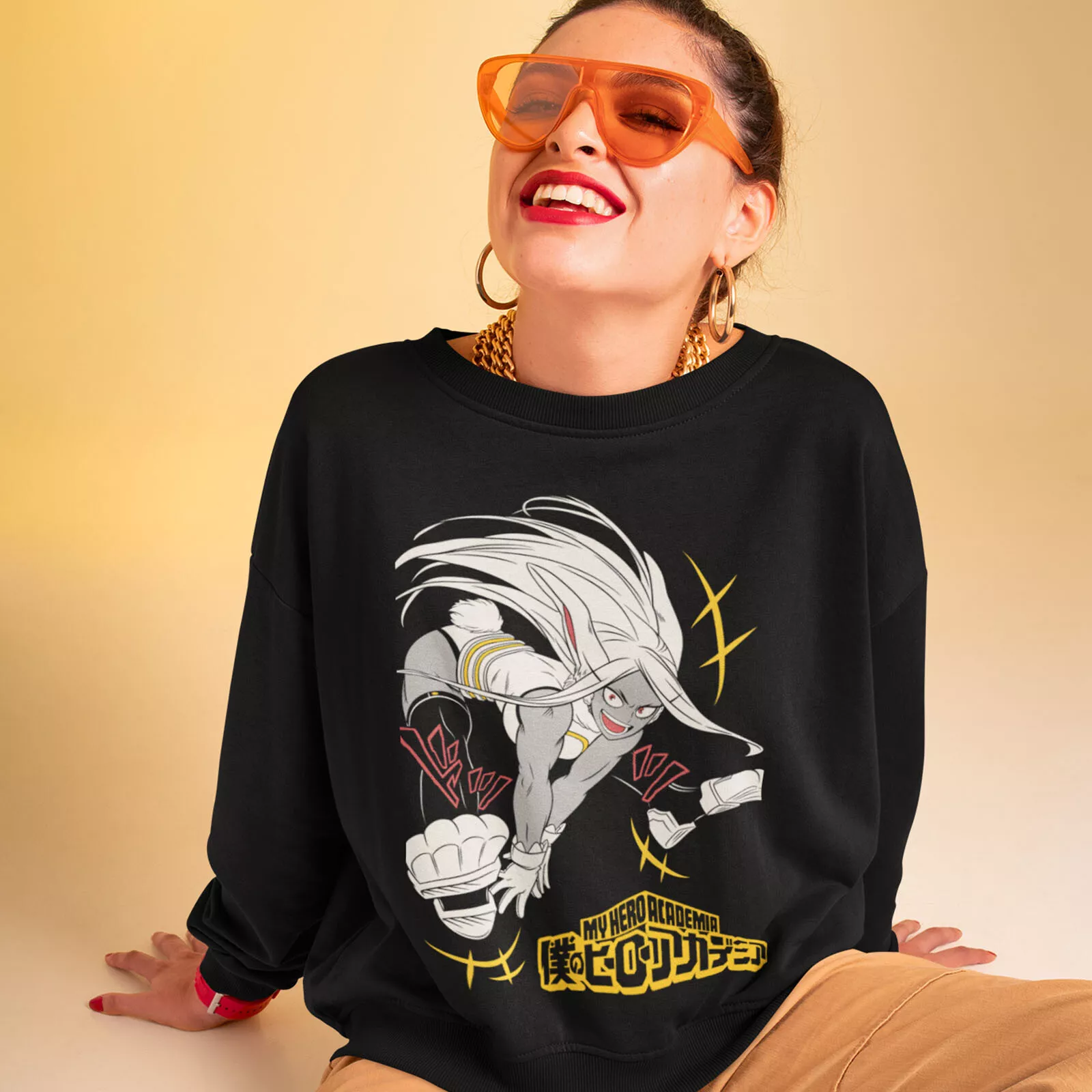 Rabbit Hero Mirko black Sweatshirt anime Rumi Usagiyama Miruko My Hero ...