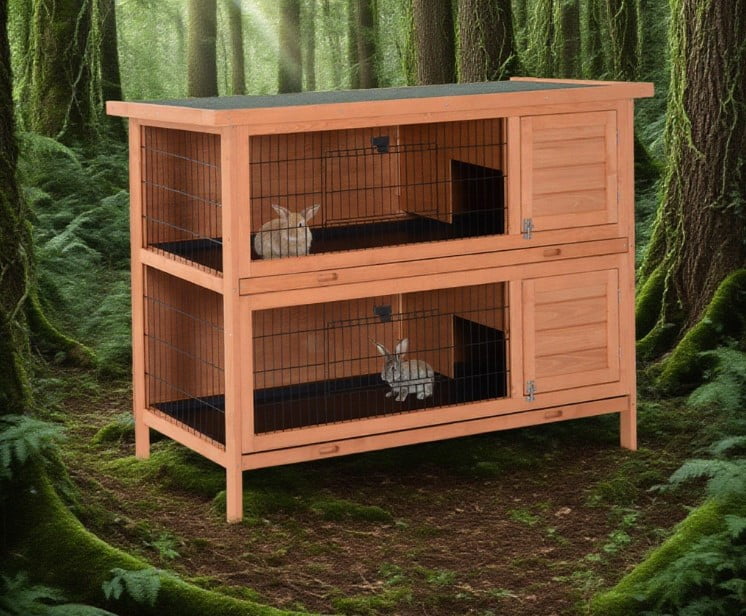 Rabbit Hutch Bunny Cage Wooden Pet House Small Animal Habitat - Walmart.com