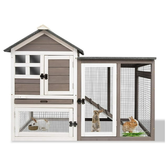 Rabbit Hutch Indoor Bunny Hutch Outdoor Wooden Rabbit Cages Indoor ...