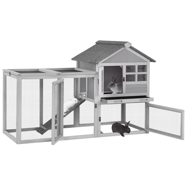 Rabbit Hutch Outdoor Bunny Hutch Indoor Rabbit Cage Wooden Habitat ...