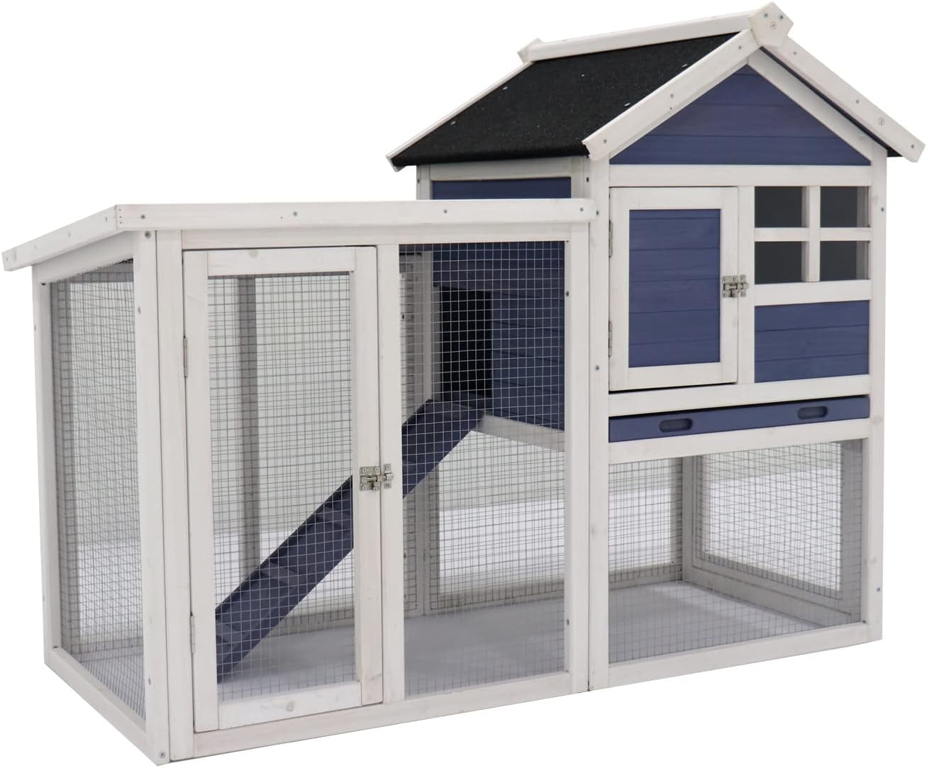 Rabbit Hutch Outdoor Bunny Hutch for Rabbits, Small Chicken Coop, and ...