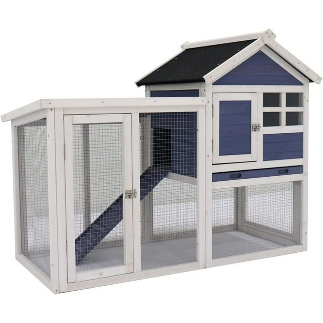 Rabbit Hutch Outdoor Bunny Hutch for Rabbits, Small Chicken Coop, and ...