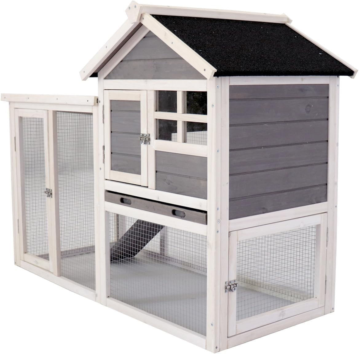 Rabbit Hutch Outdoor Bunny Hutch for Rabbits, Small Chicken Coop, and ...