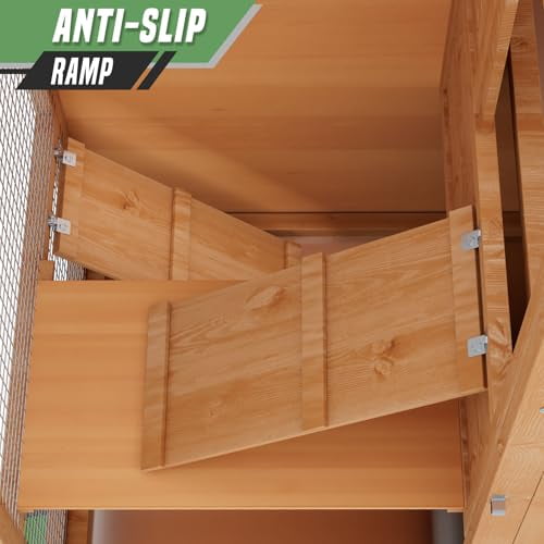 Rabbit Hutch Outdoor Chicken Coop 47.5 Inch Bunny House Cage on Wheels ...