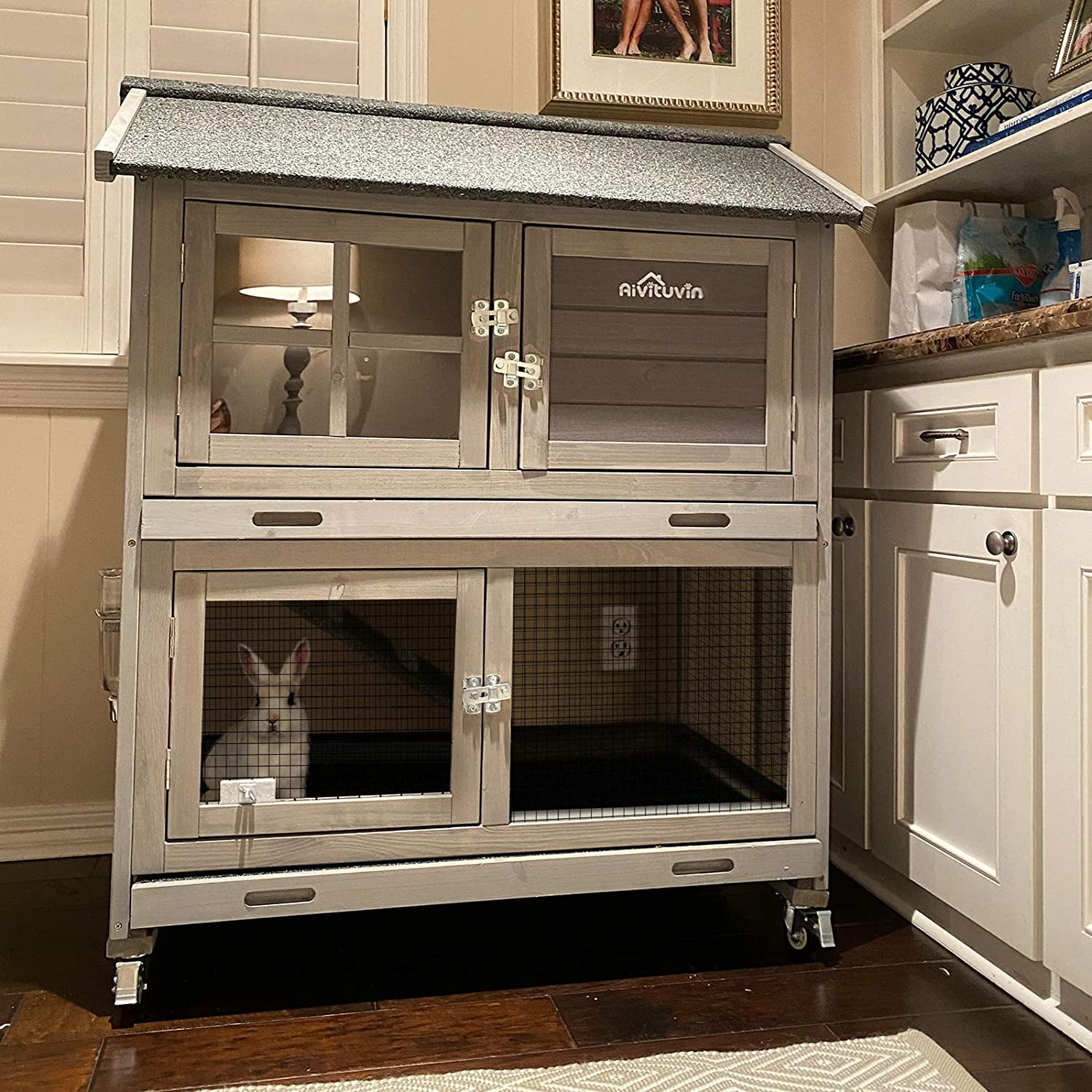 Rabbit Hutch Outdoor Large, Rabbit Cage Indoor Bunny Hutch Bunny Cage ...