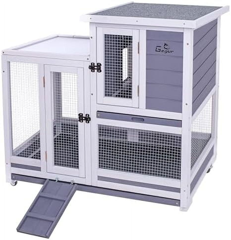 Rabbit Hutch, Two-Story Indoor Bunny Cage, Outdoor Guinea Cages for ...