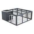 Rabbit Hutch Waterproof Bunny House - Gray Wood Small Animal Cage for ...
