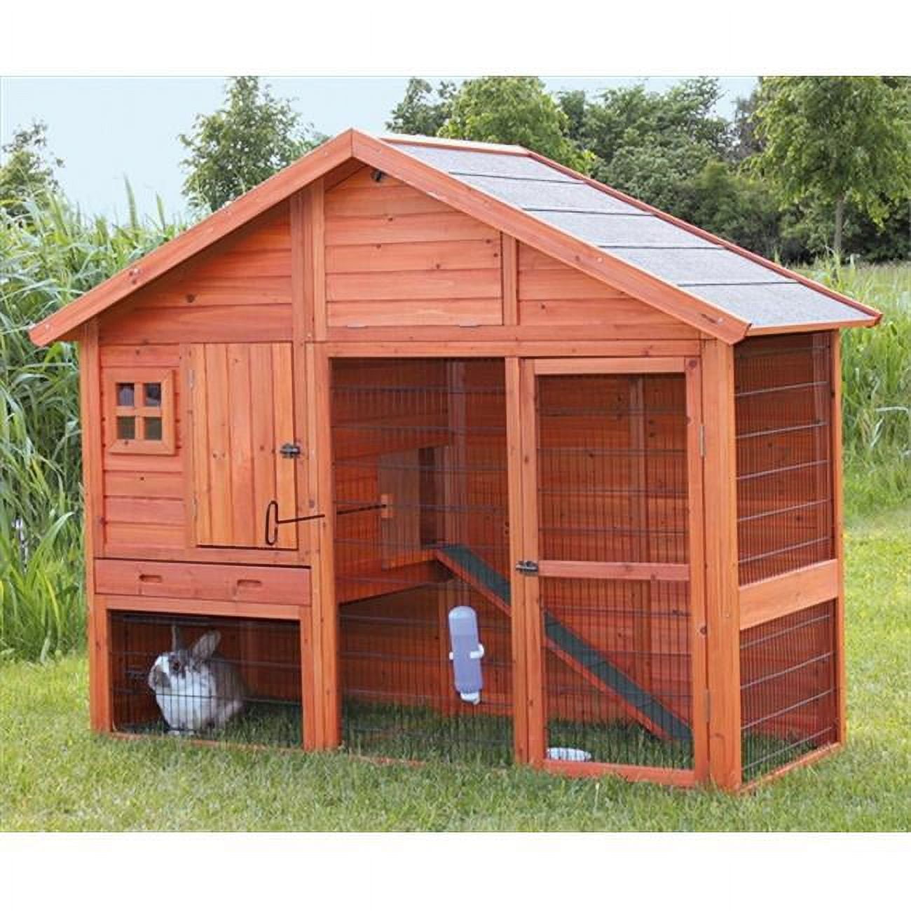 Rabbit Hutch With Gabled Roof - Walmart.com