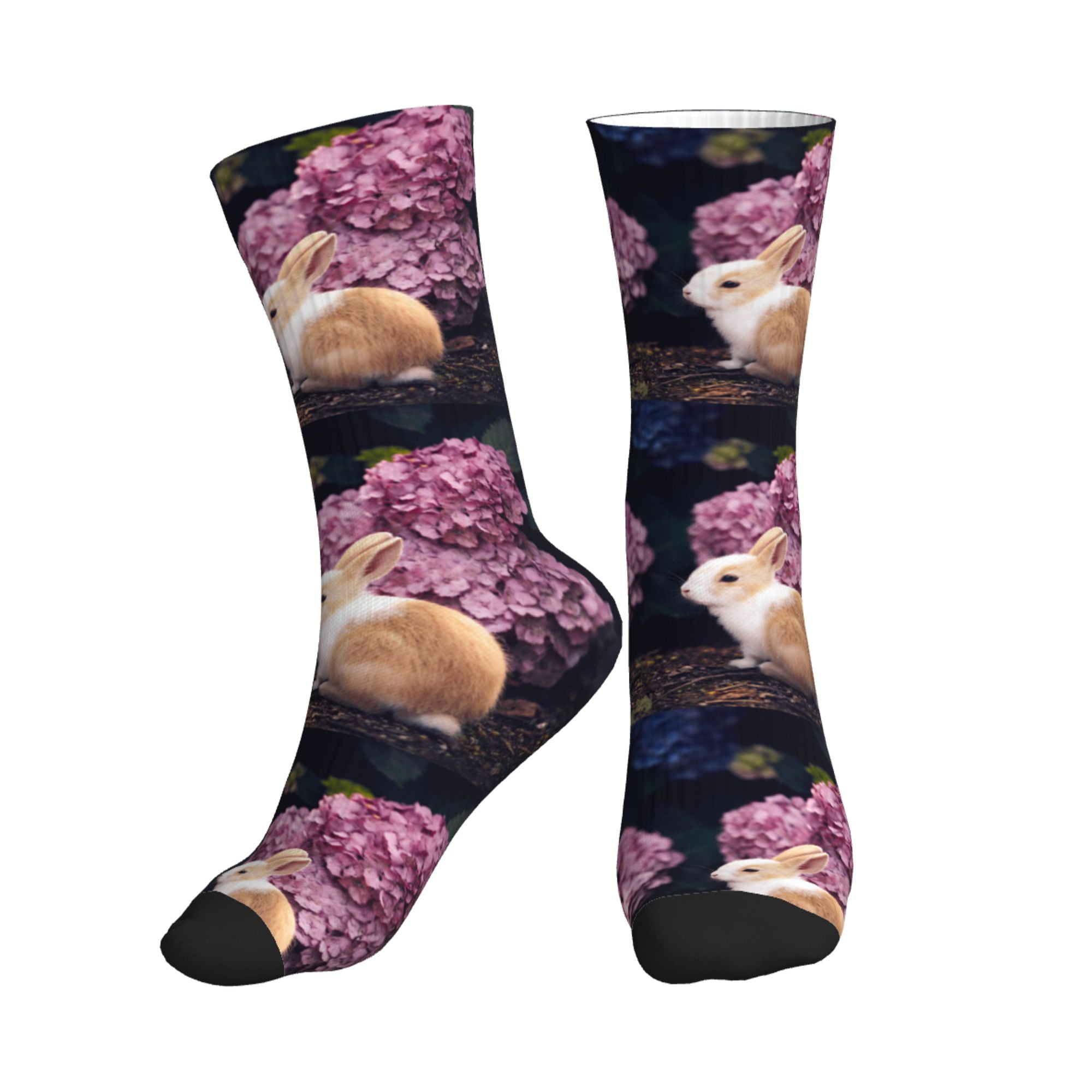 Rabbit Hydrangea Funny Socks For Men & Women-Gifts For Golfing,Hunting ...
