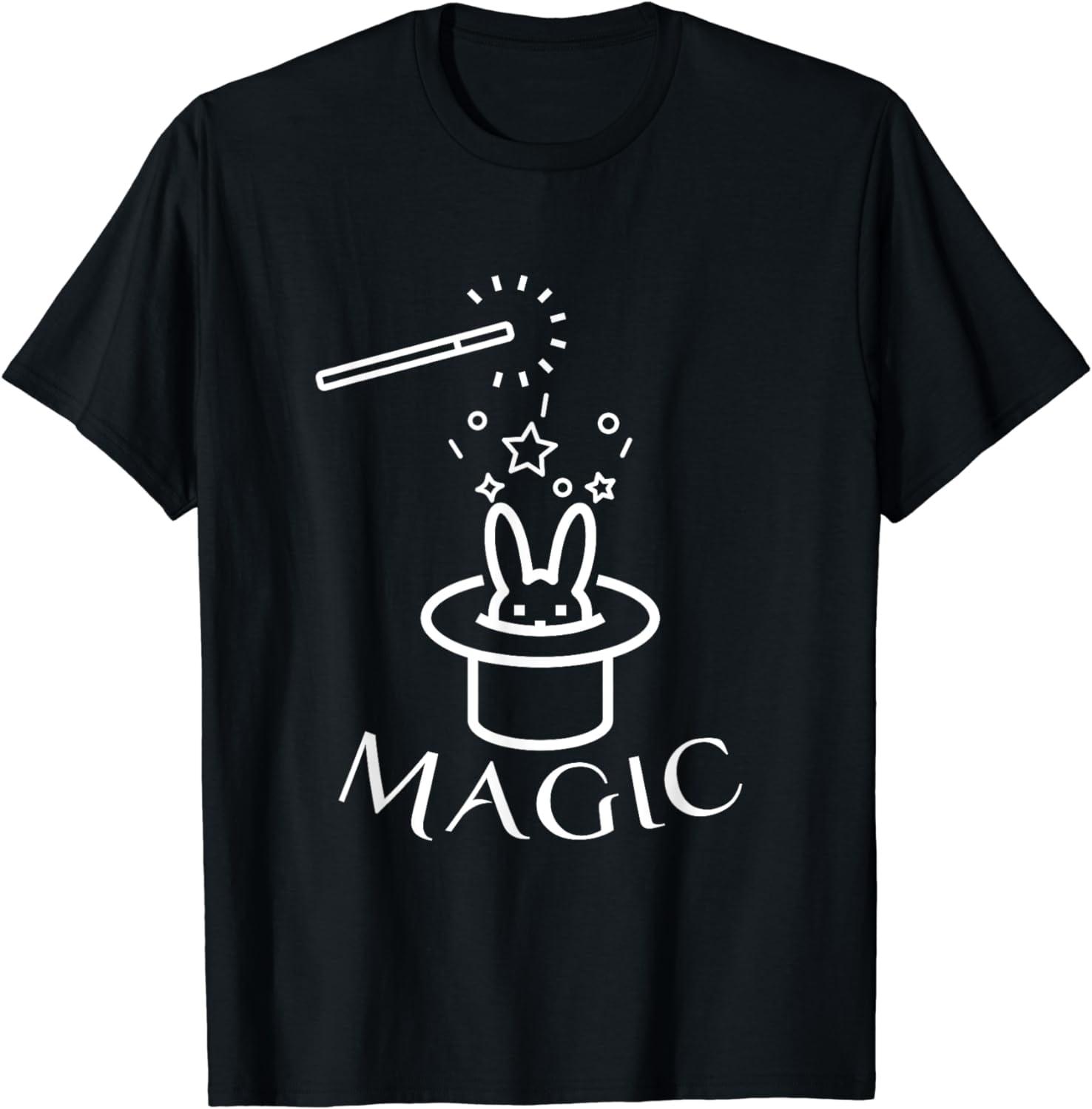 Rabbit In Magic Hat With Magic Wand Magician T-Shirt - Walmart.com