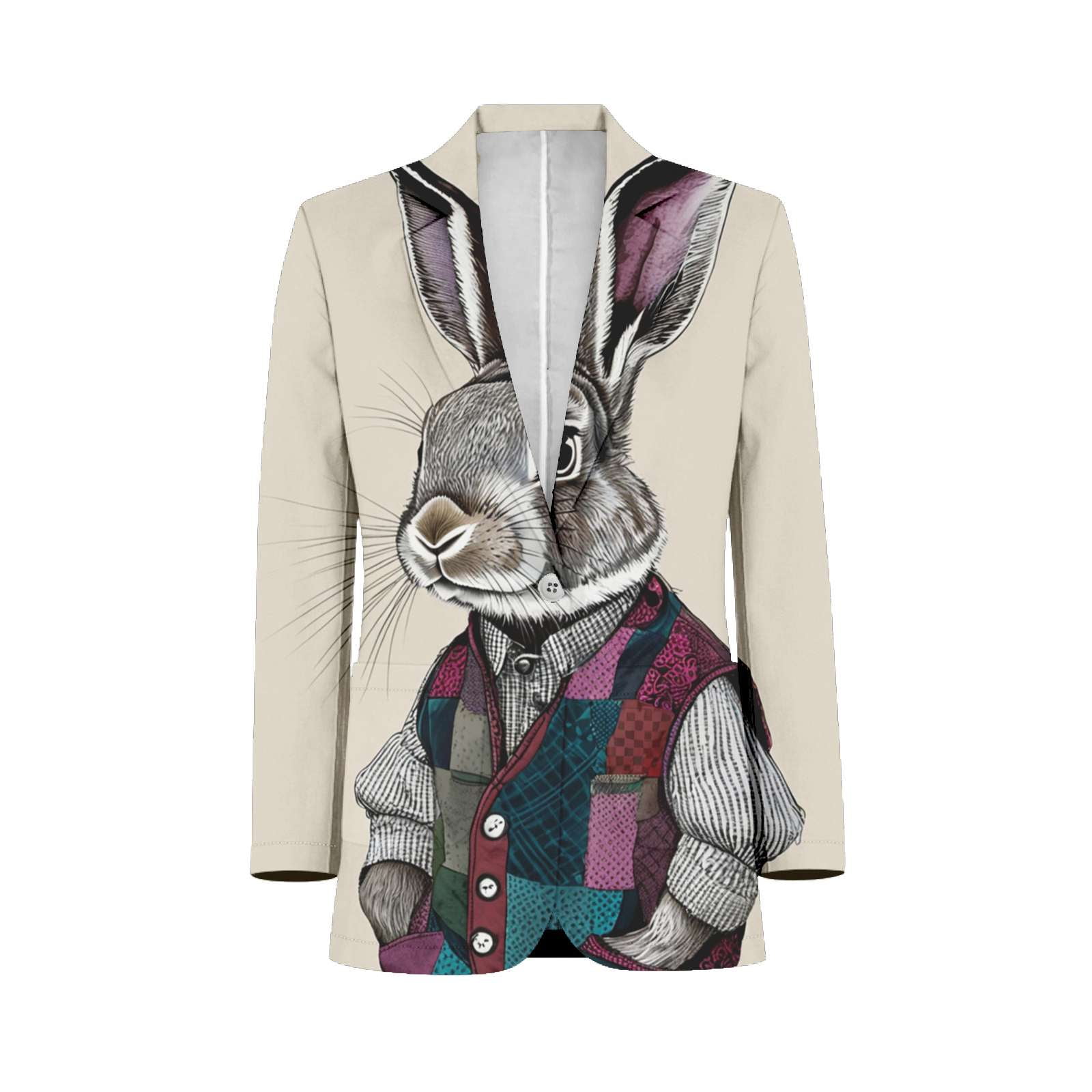 Rabbit In Patchwork Vest Mens Suits Shawl Collar Slim Fit Suit Mens ...