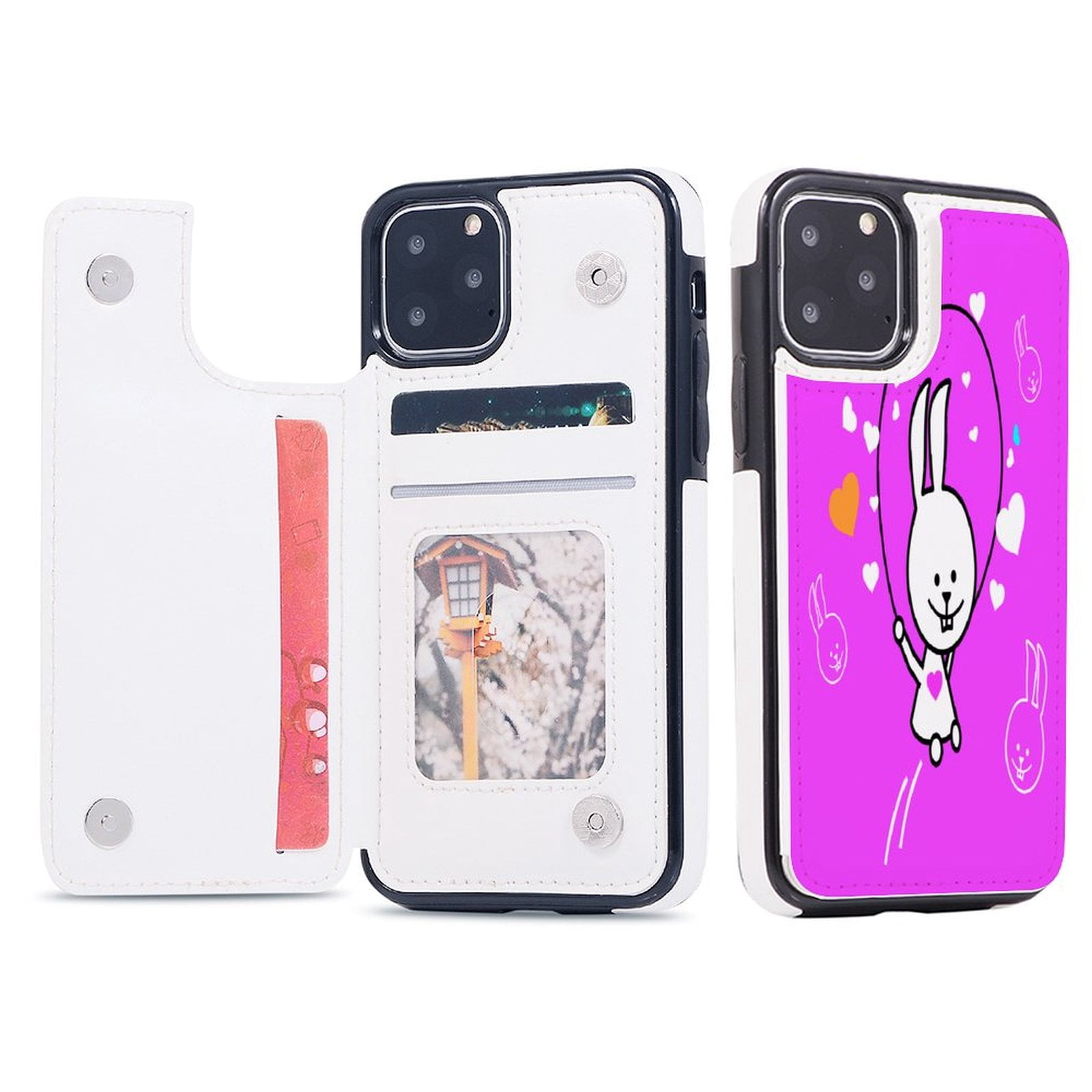 Rabbit, Jump Rope Leather Wallet Case for iPhone 16 15 14 13 12 11 Pro ...