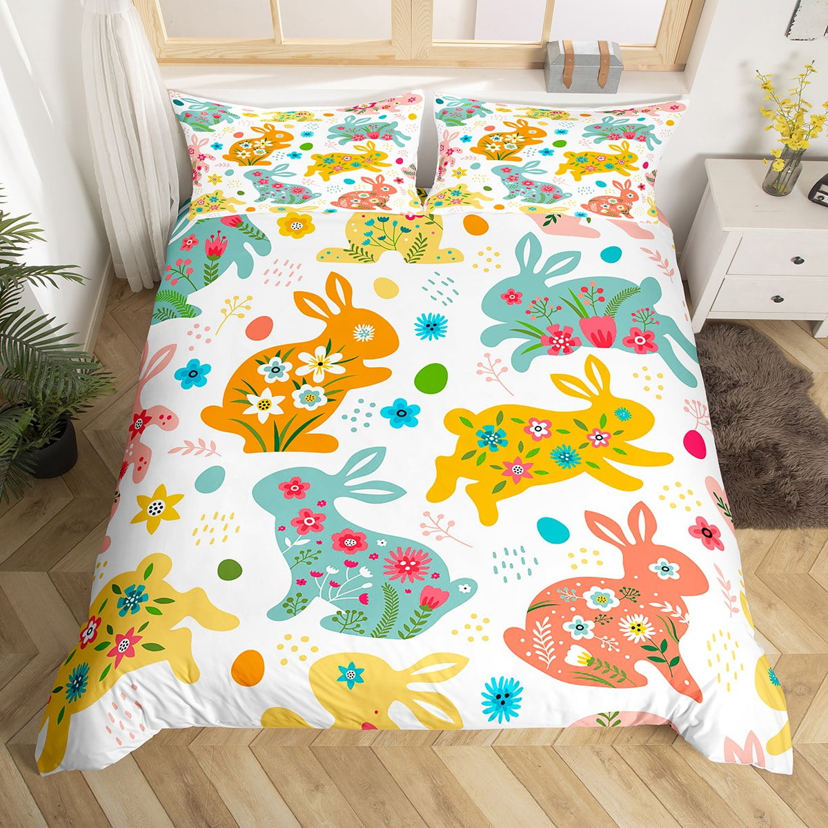 Rabbit Kawaii Bedding Set Easter Decorations for The Home,Cute Pet ...