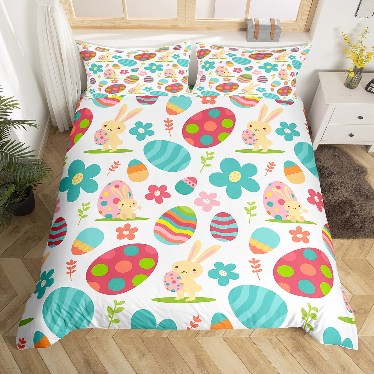 Rabbit Kawaii Bedding Set Easter Decorations for The Home,Cute Pet ...