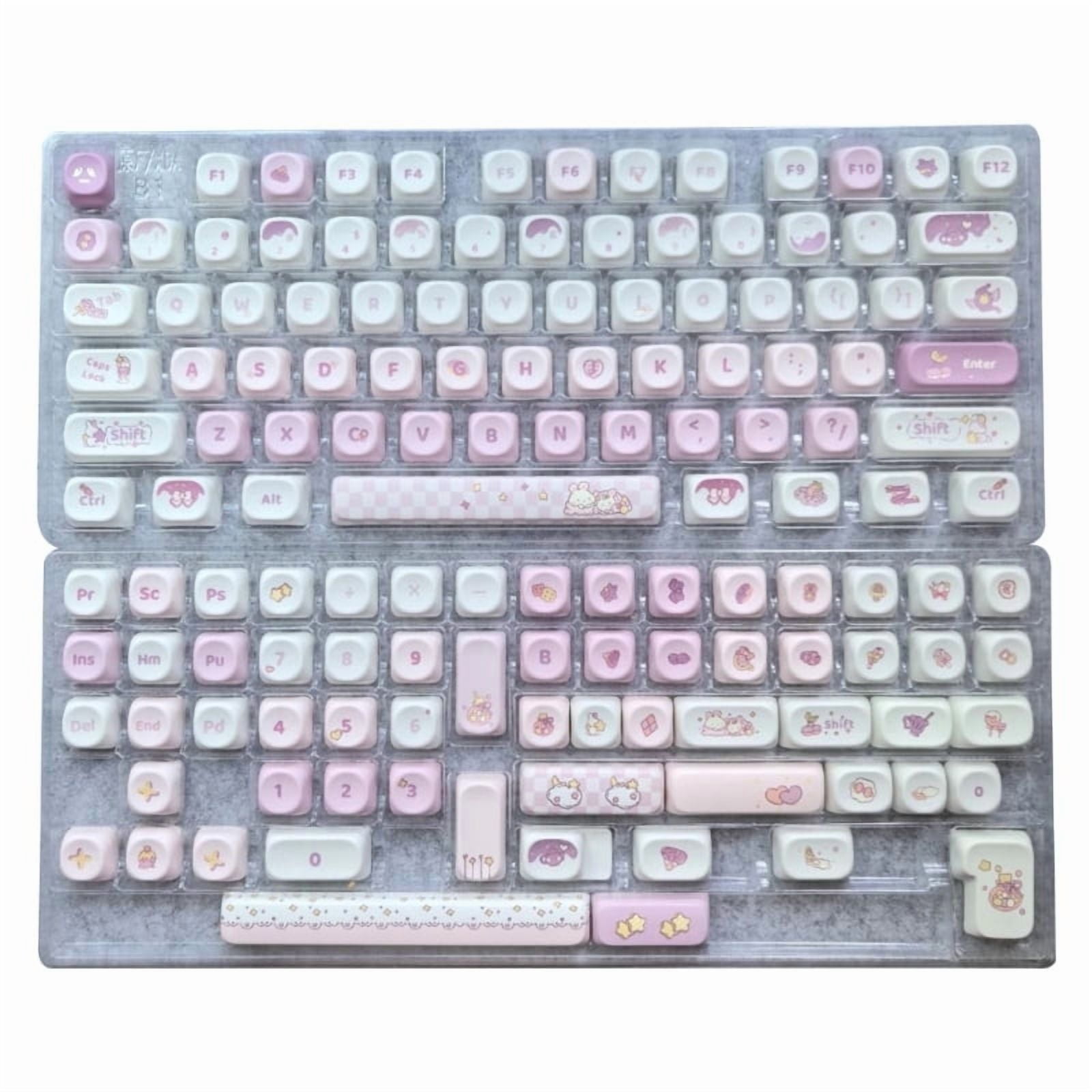 Rabbit KeyCap Set PBT Cute Anime Keycaps 136Keys MOA Profile Keycaps ...