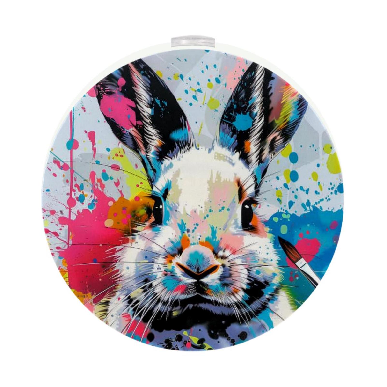 Rabbit LED Round Night Light-2PCS, Dimmable Plug-in Wall Lamp with Dusk ...