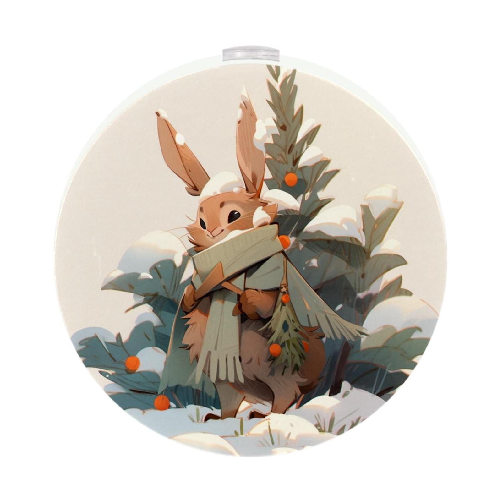 Rabbit LED Round Night Light-2PCS - Plug-in Smart Sensor Nightlights ...