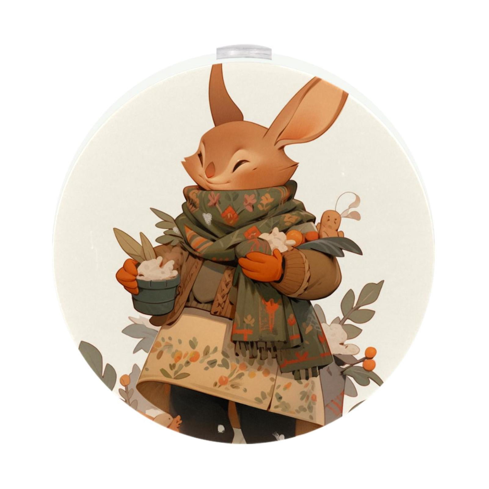 Rabbit LED Round Night Light-2PCS Ultra Bright Candle Battery Powered ...