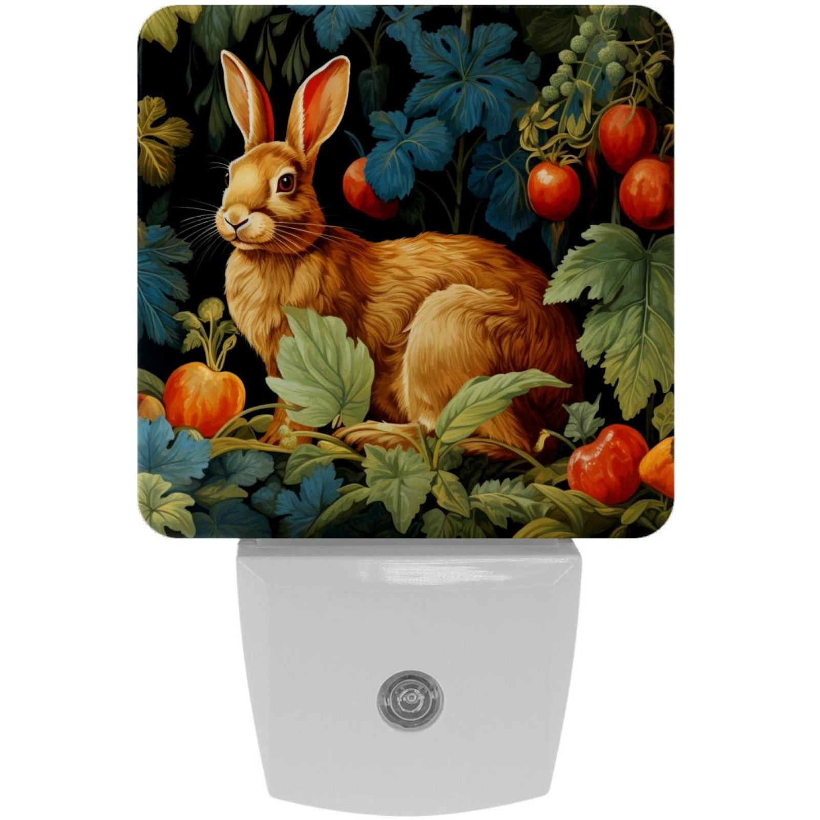 Rabbit LED Square Night Light - Soft Glow Plug-in Lamp with Dusk to ...