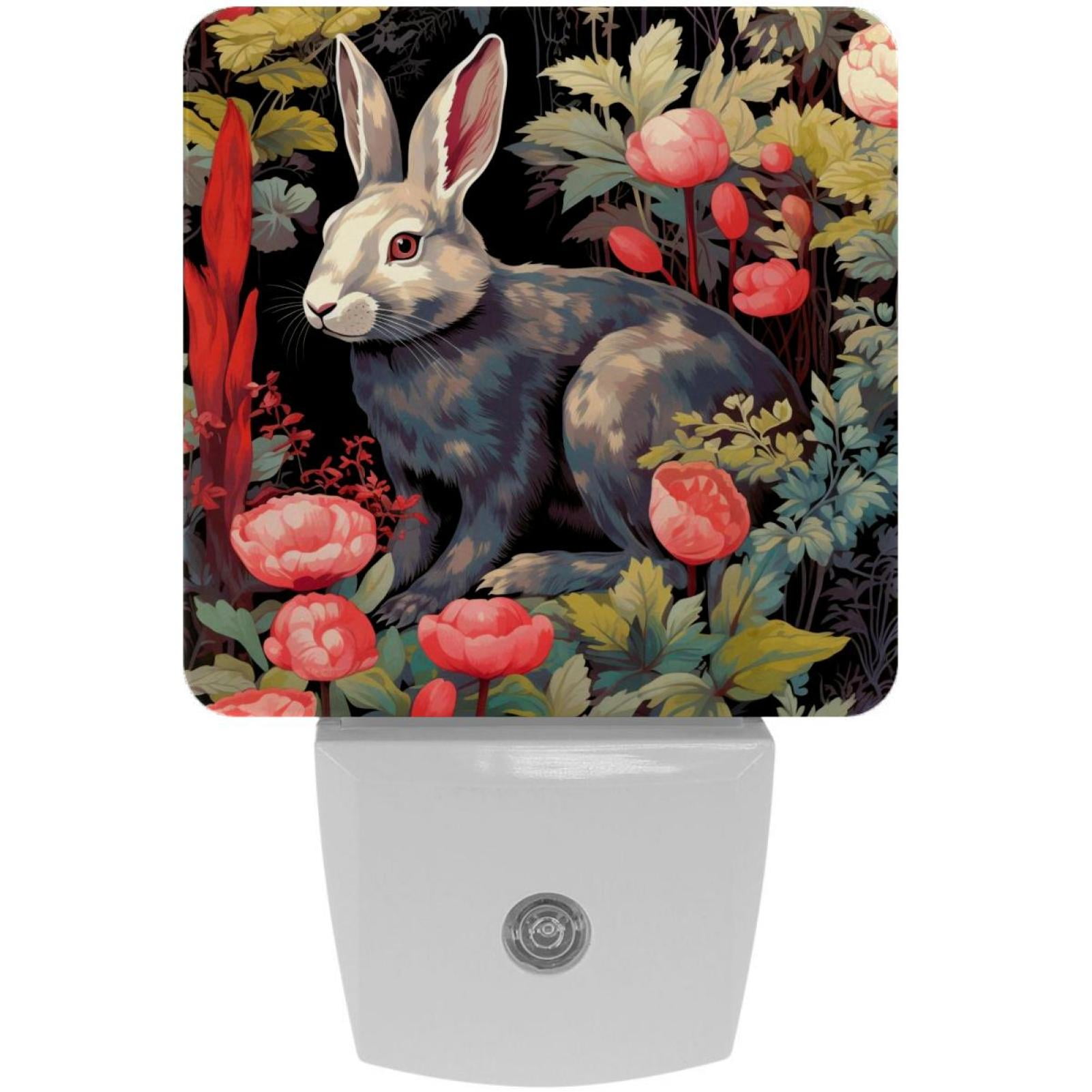 Rabbit LED Square Night Light - Soft Glow Plug-in Lamp with Dusk to ...