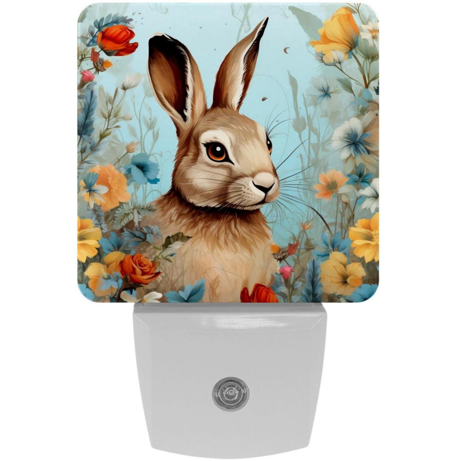 Rabbit LED Square Night Lights - Bright and Compact Bedroom or Bathroom ...