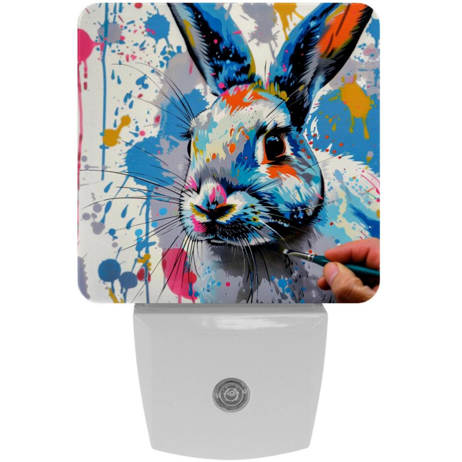 Rabbit LED Square Night Lights - Modern Design, Soft Glow, Energy ...