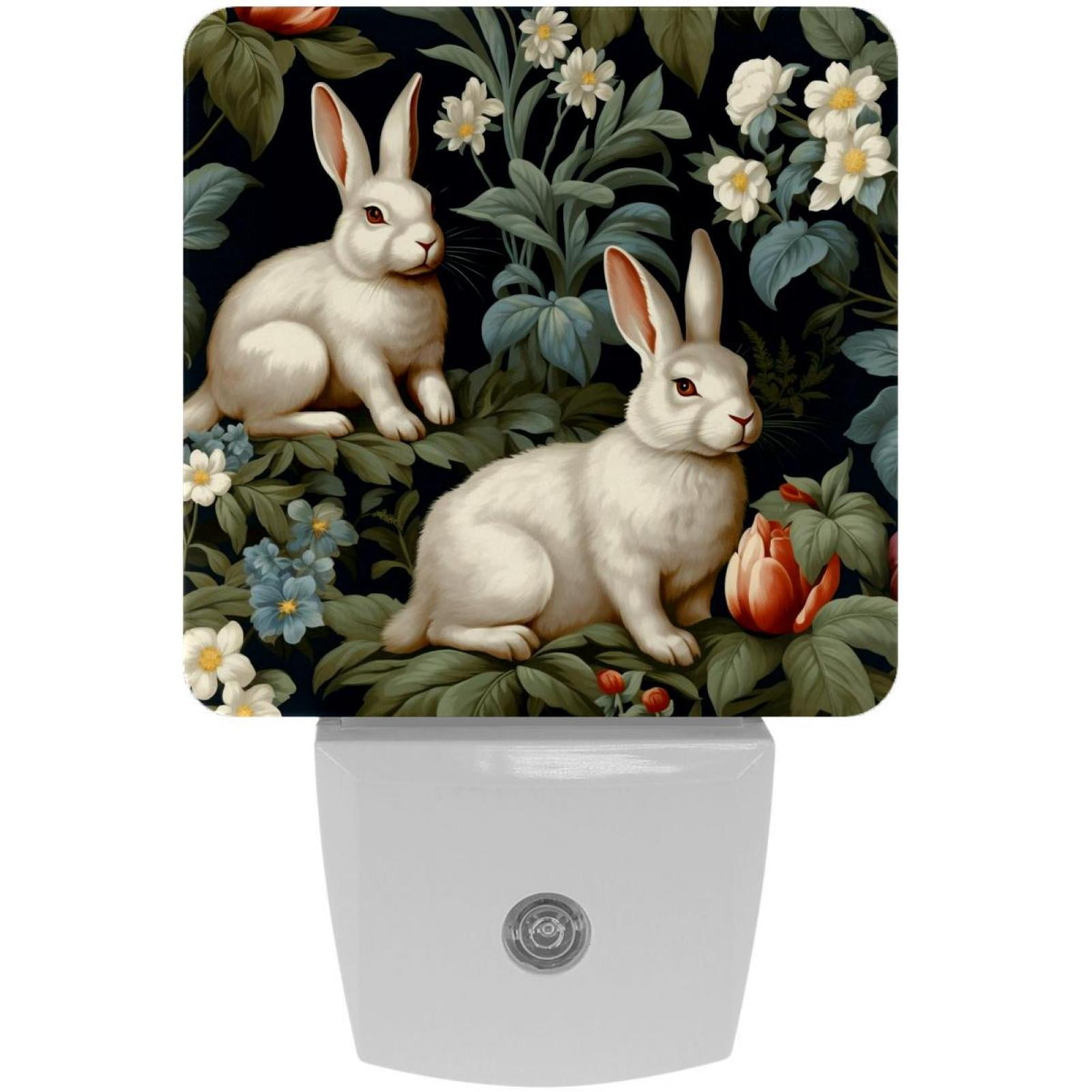 Rabbit LED Square Night Lights - Portable and Stylish for Bedroom and ...