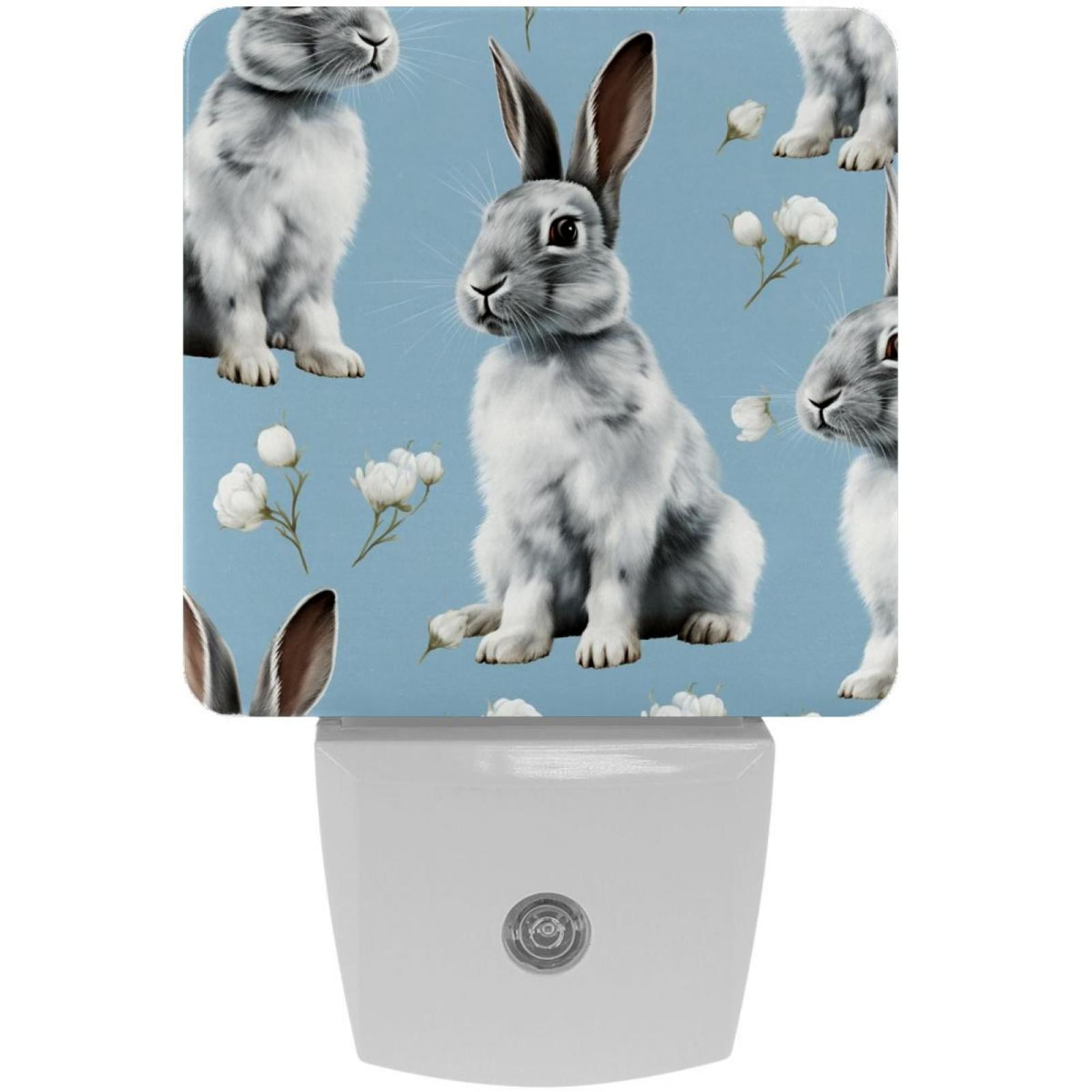 Rabbit LED Square Night Lights - Portable and Stylish for Bedroom and ...