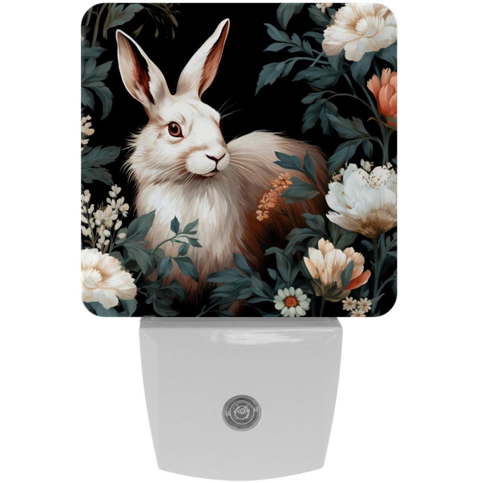 Rabbit LED Square Night Lights for Bedroom and Living Room, Decorative ...