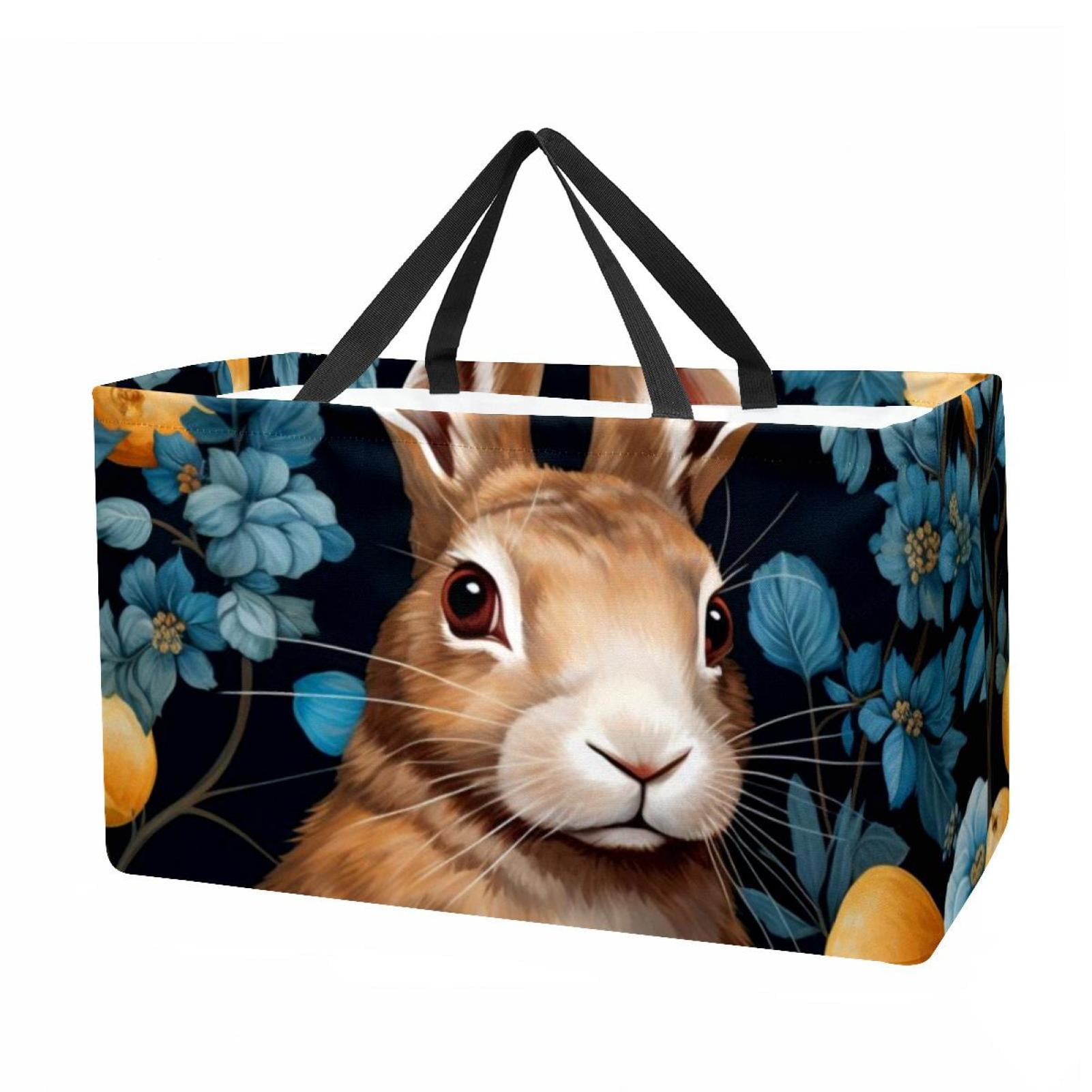 Rabbit Large Capacity Reusable Foldable Storage Basket and Grocery Bags ...