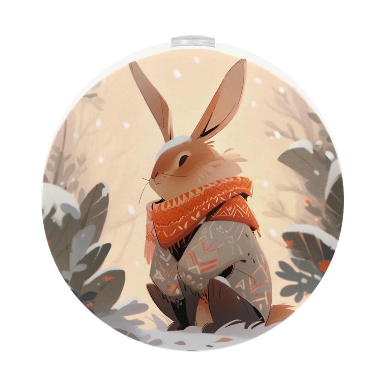 Rabbit Led Round Night Light-2pcs Set, Battery Powered Mini Portable ...