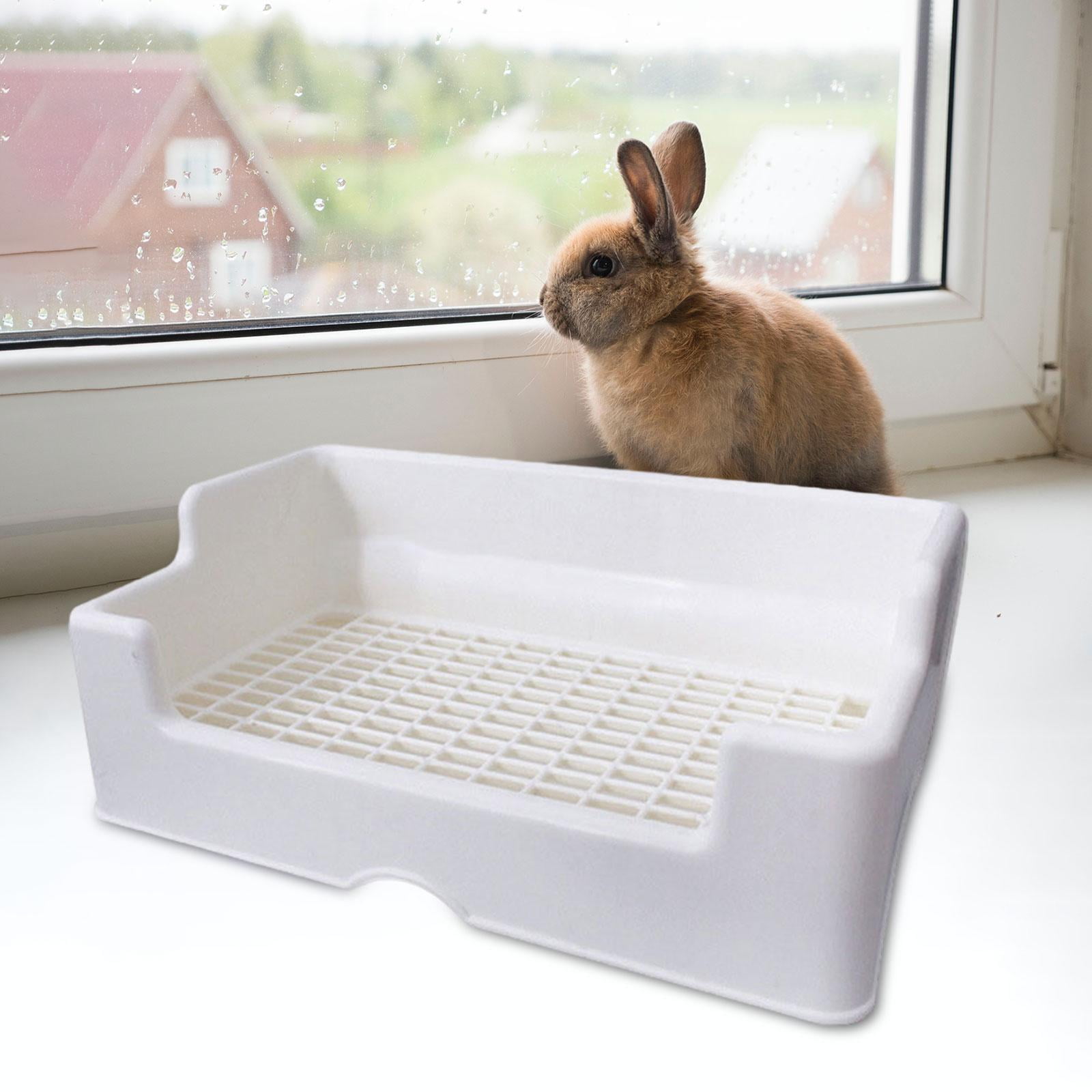 Rabbit Litter Boxes Pet Toilet Potty Corner Toilet with Grid Small ...