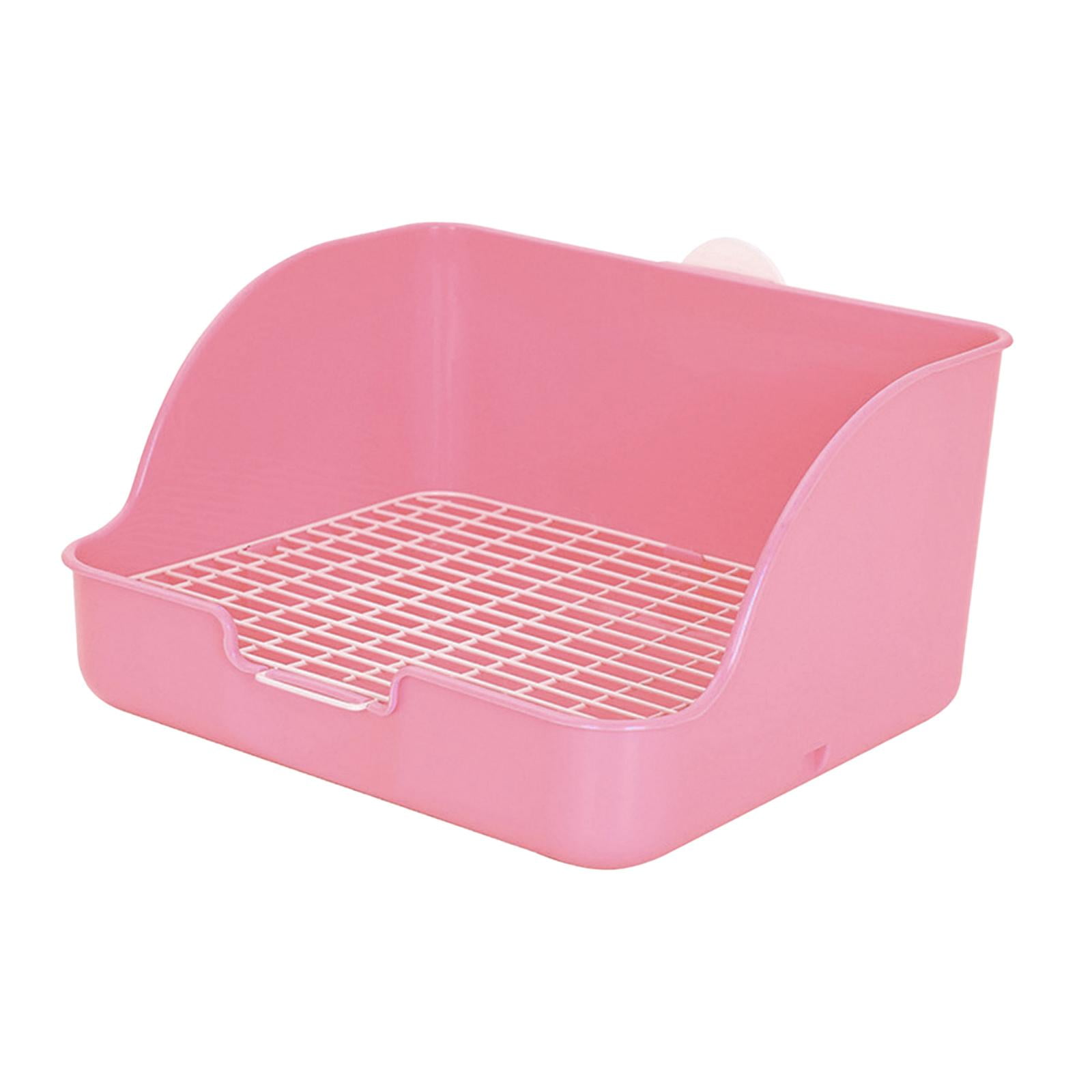Rabbit Litter Potty Trainer Corner Easy to Install Rectangular Pet Pan ...