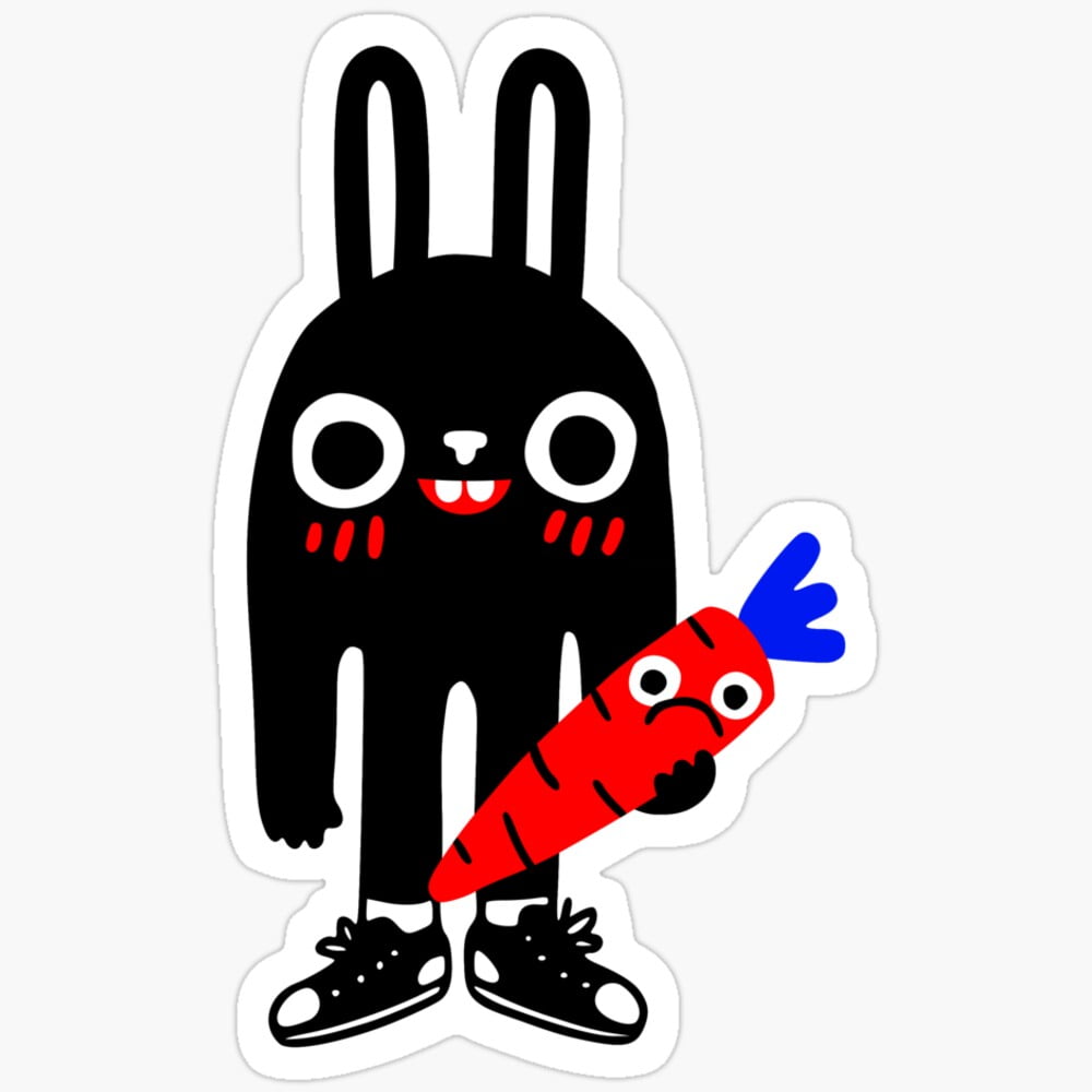 Rabbit Lunch Time Sticker Phone Decal Water Bottle Stickers Car Decals ...