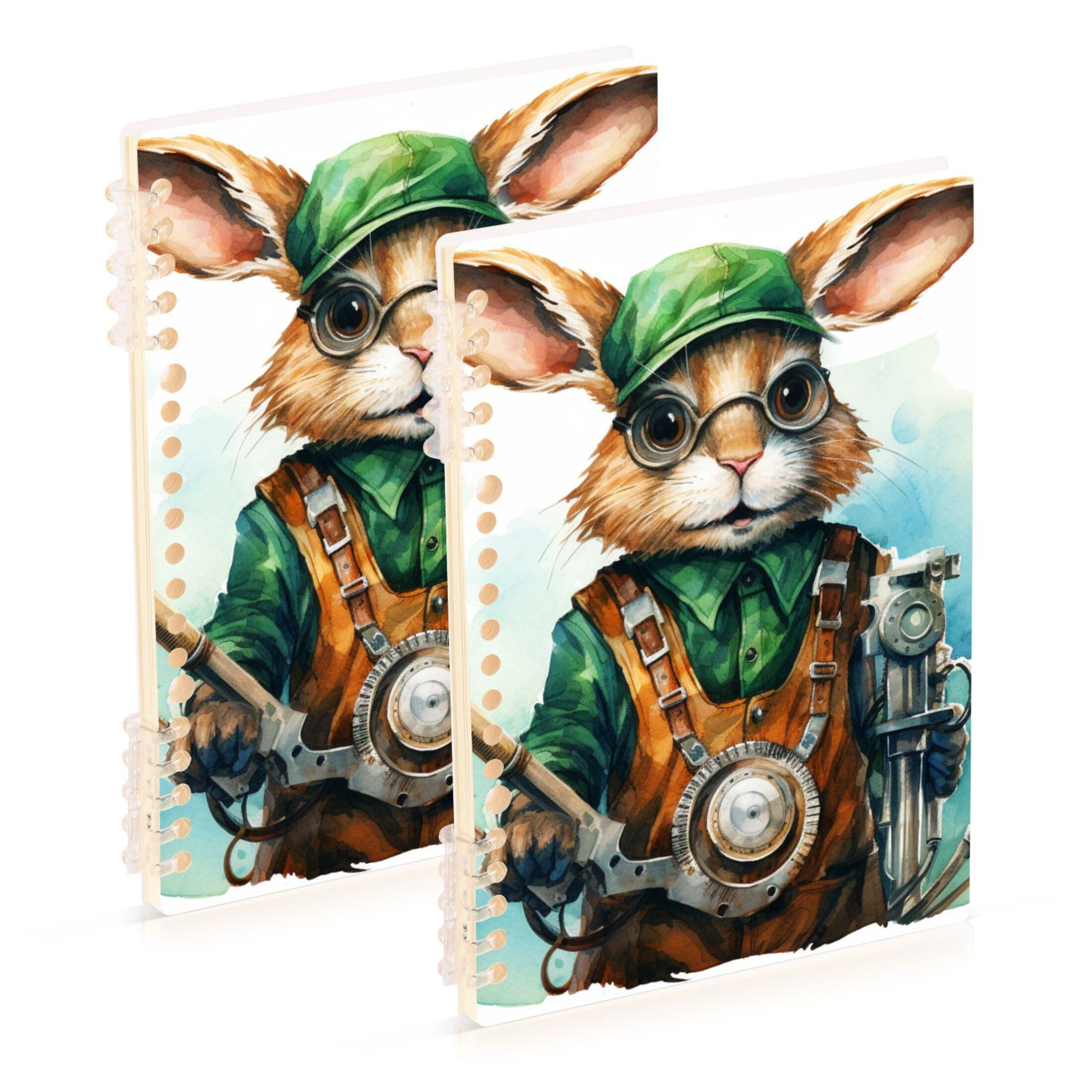 Rabbit Mechanician Engineer Ring Binder Notebook Journey Note Diary ...