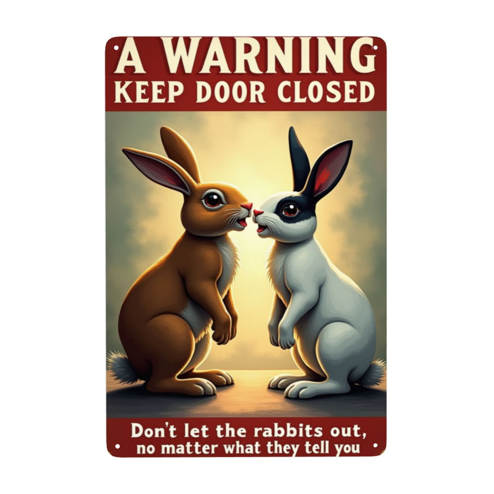 Rabbit Metal Sign No Matter What The Rabbits Say Vintage Tin Funny Wall ...