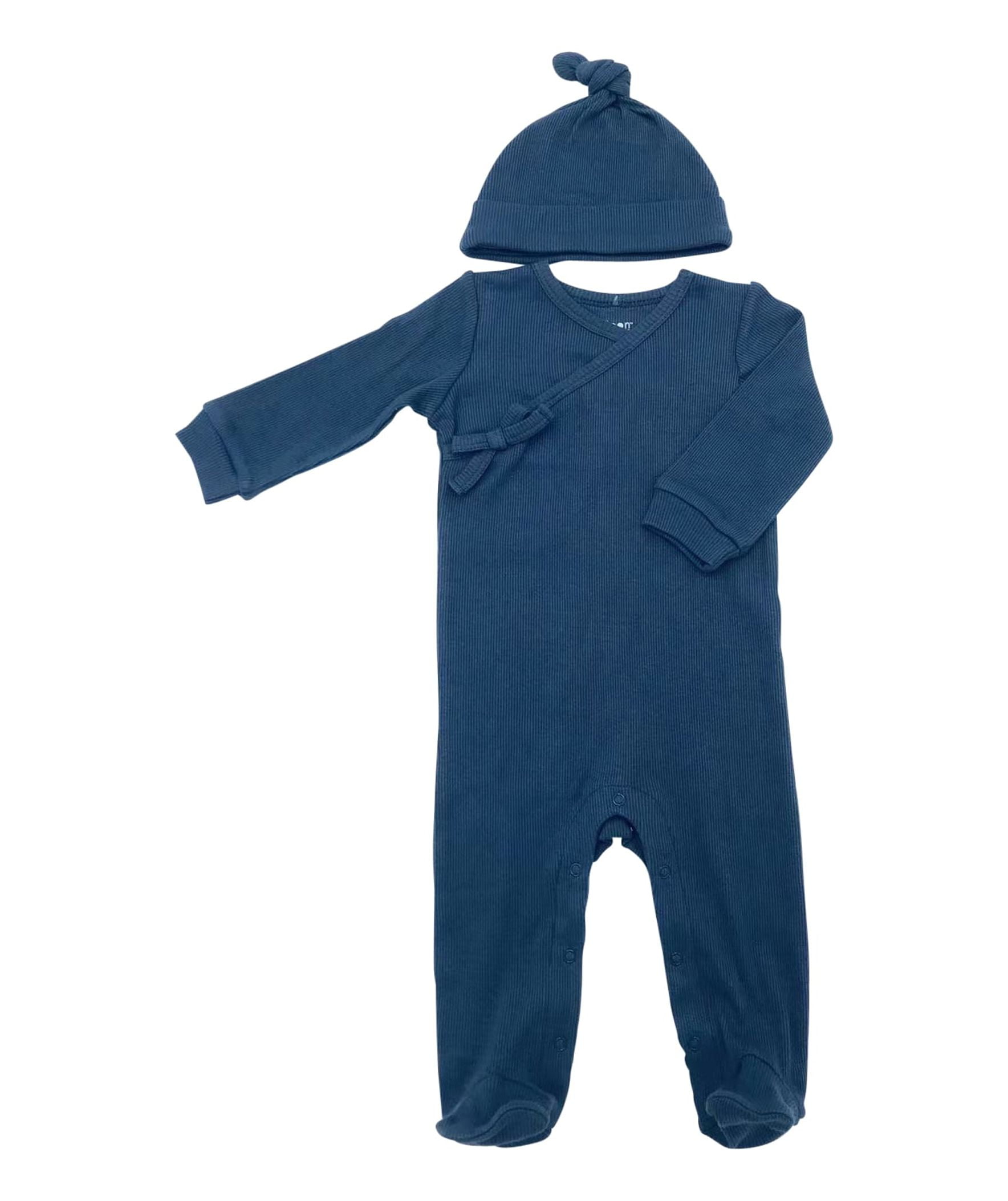 Rabbit Moon Organic Baby Unisex 2 Pc Footed Coverall Set, Sizes Newborn ...