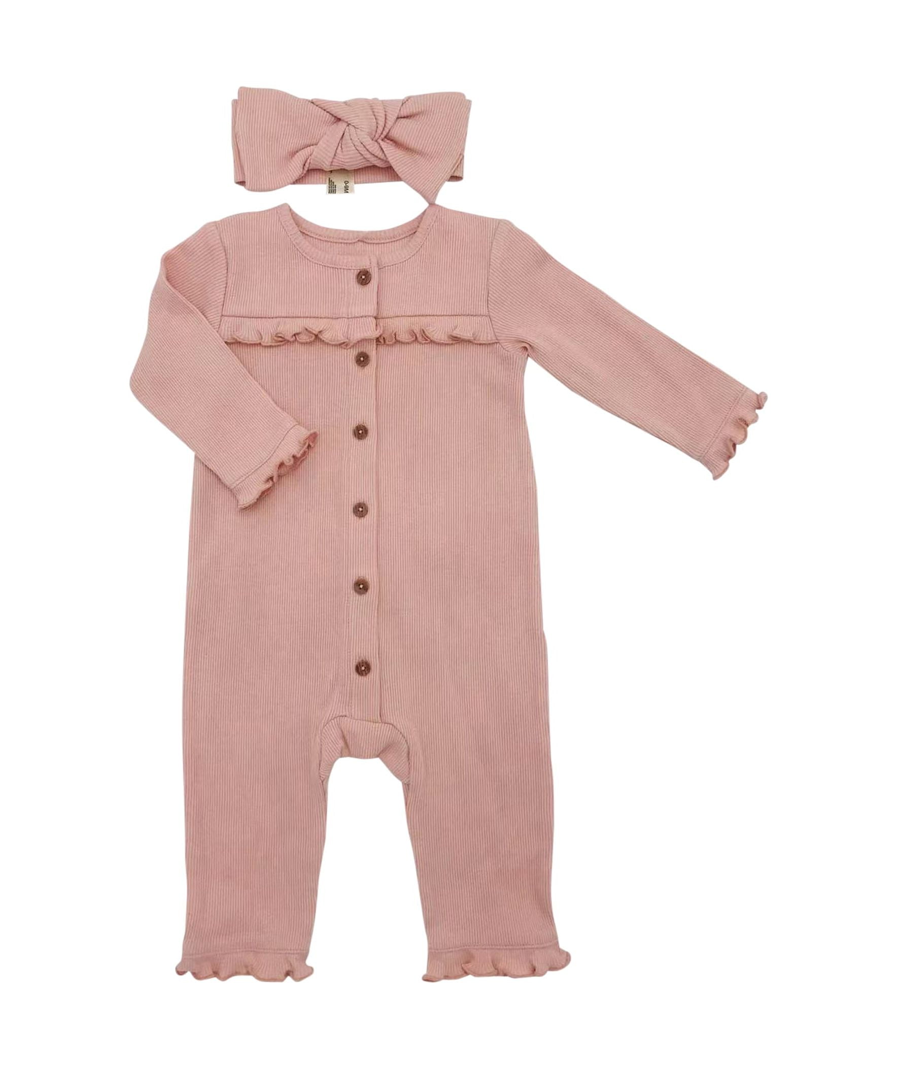 Rabbit Moon Organic Baby Unisex 2 Pc Unfooted Coverall Set with ...
