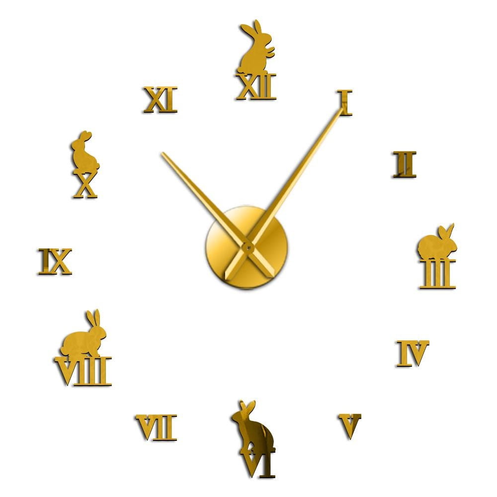 Rabbit with Numerals Frameless Wall Clock Stickers, DIY Modern ...