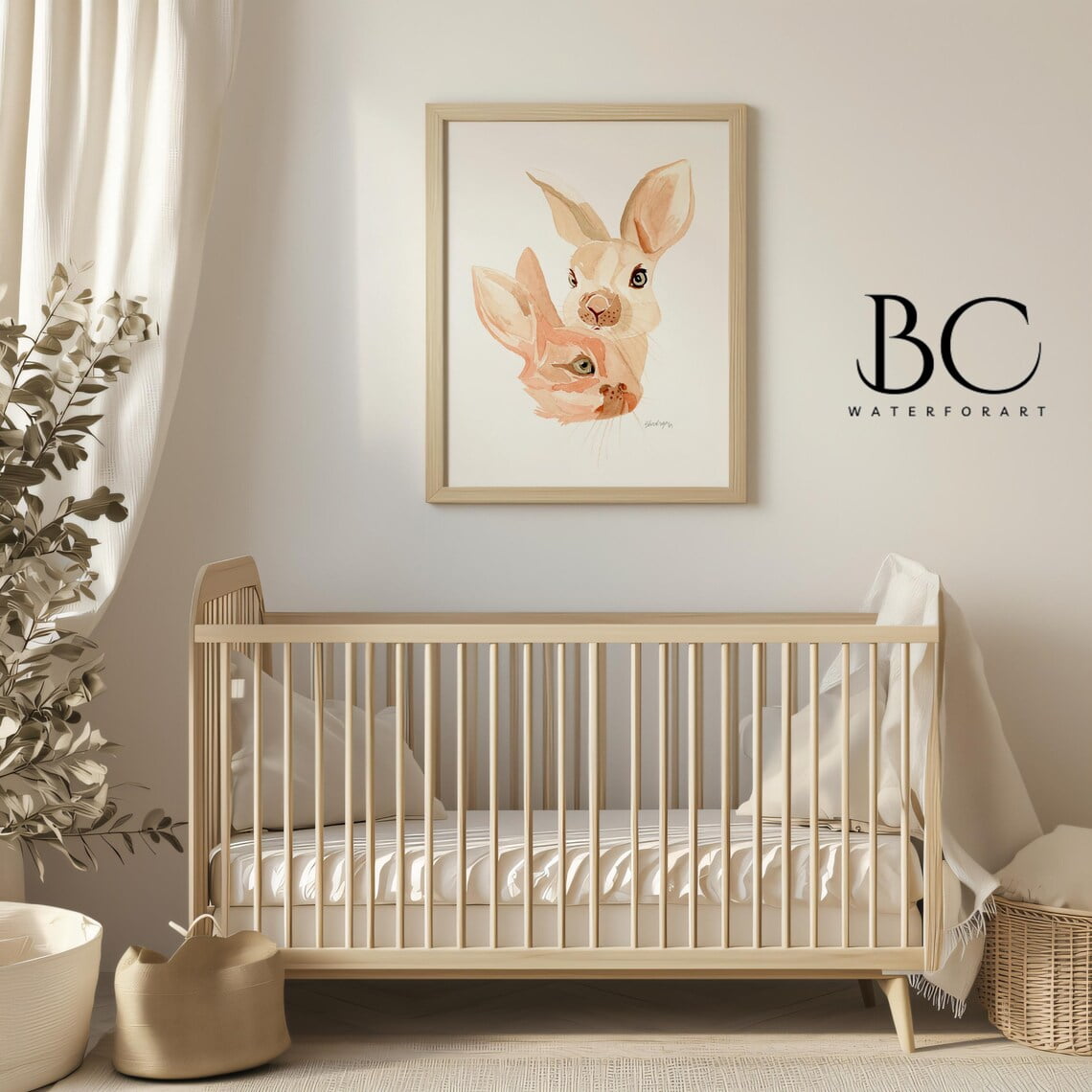 Rabbit Nursery Decor, Nursery Wall Art Decor, Rabbit Print, Watercolor ...