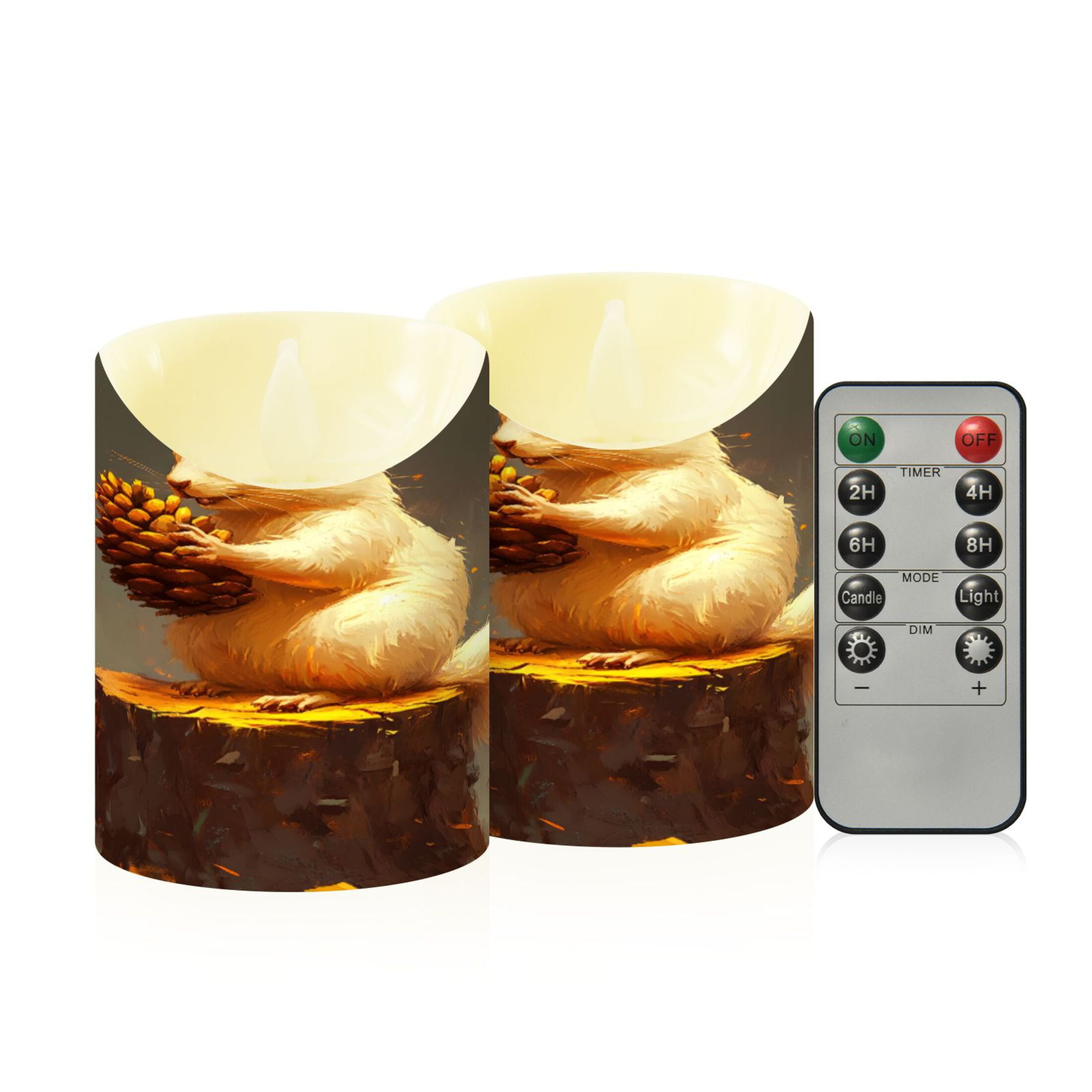 Rabbit Pattern Flameless Candles 2 PCS with Remote Realistic Moving ...