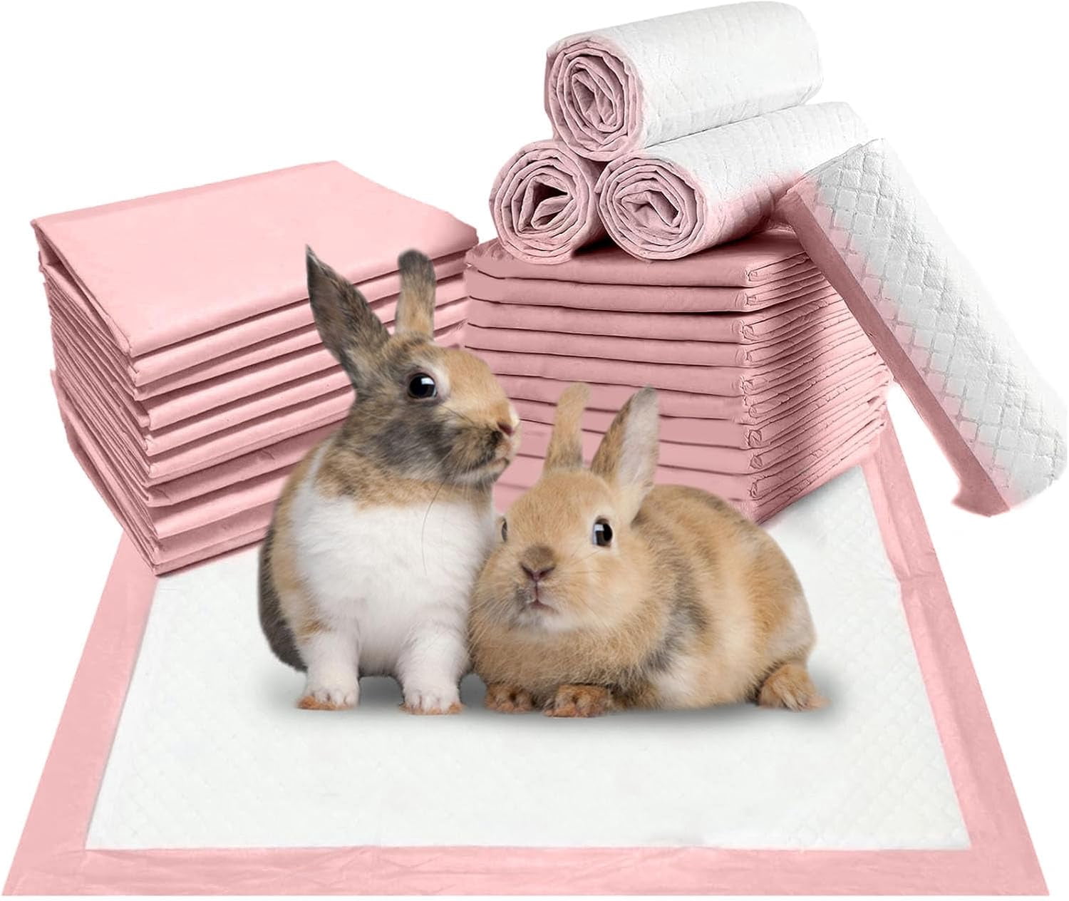Rabbit Pee Pads 50 Pcs 18"× 13" Disposable Cage Liners Leak-Proof Super ...